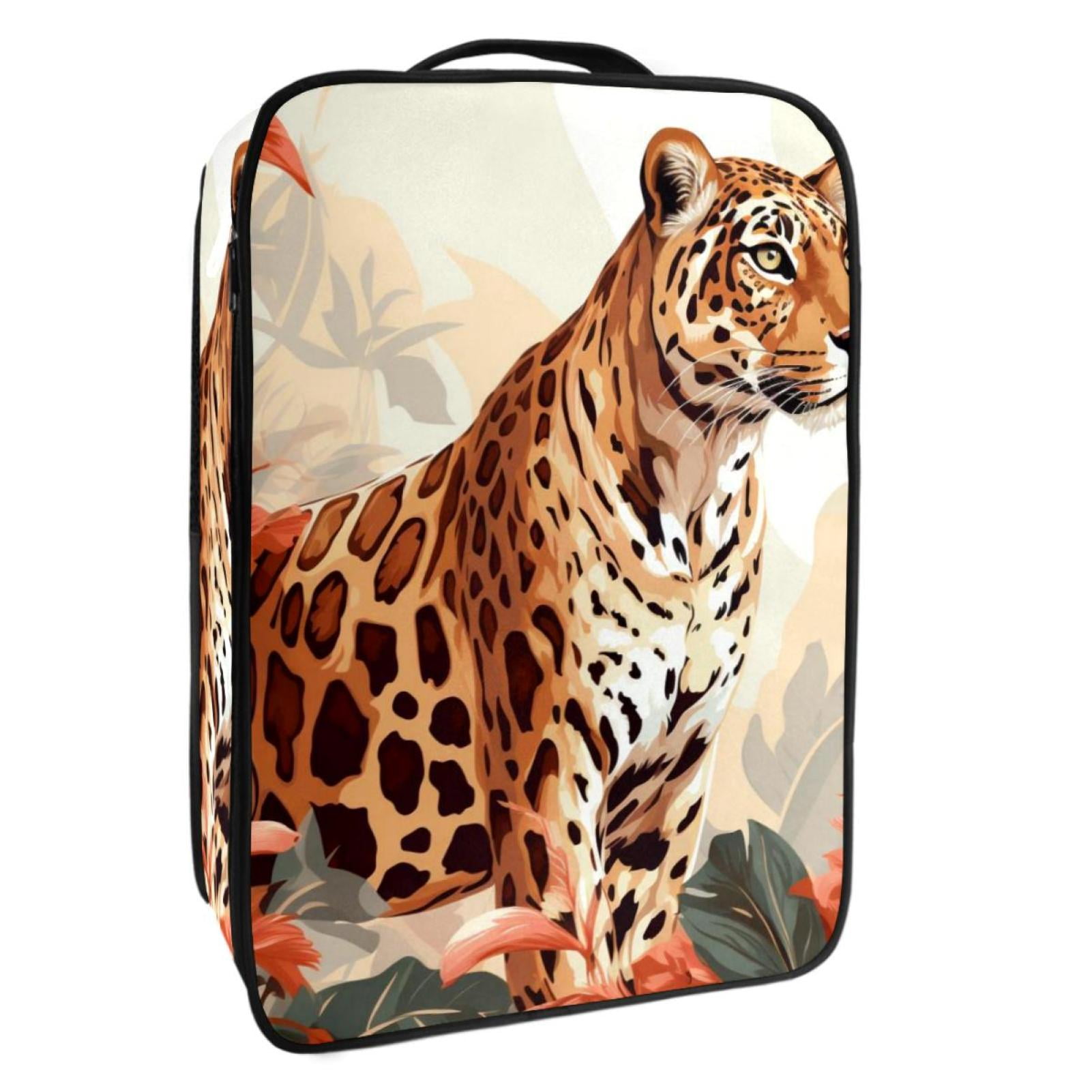 Leopard Polyester Shoe Box Storage Container Organizer - 23x31cm/9x12in ...