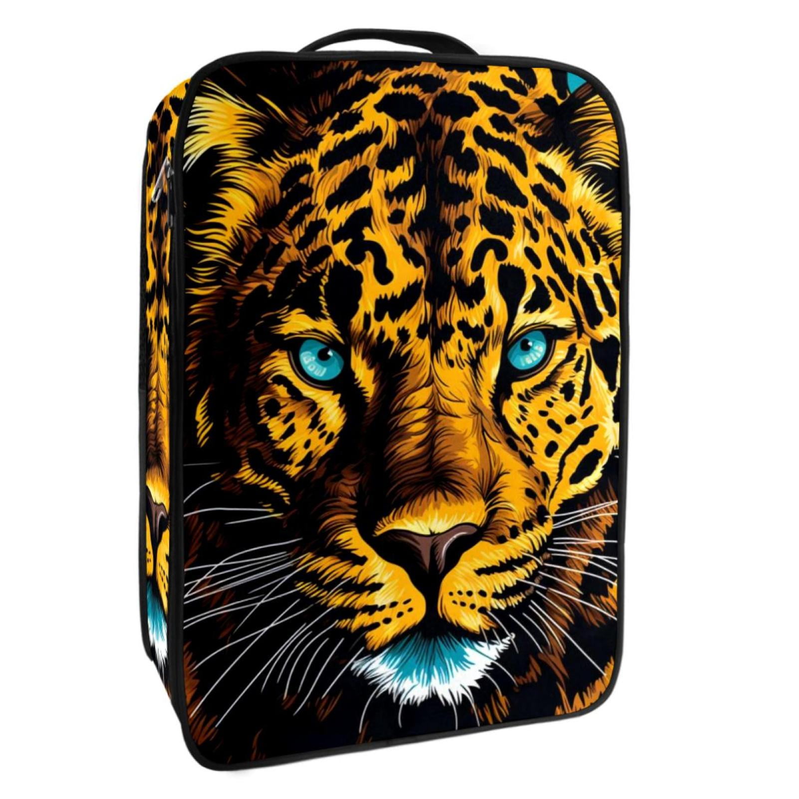 Leopard Polyester Shoe Organizer Box with Clear Window, 23x31cm/9x12in ...