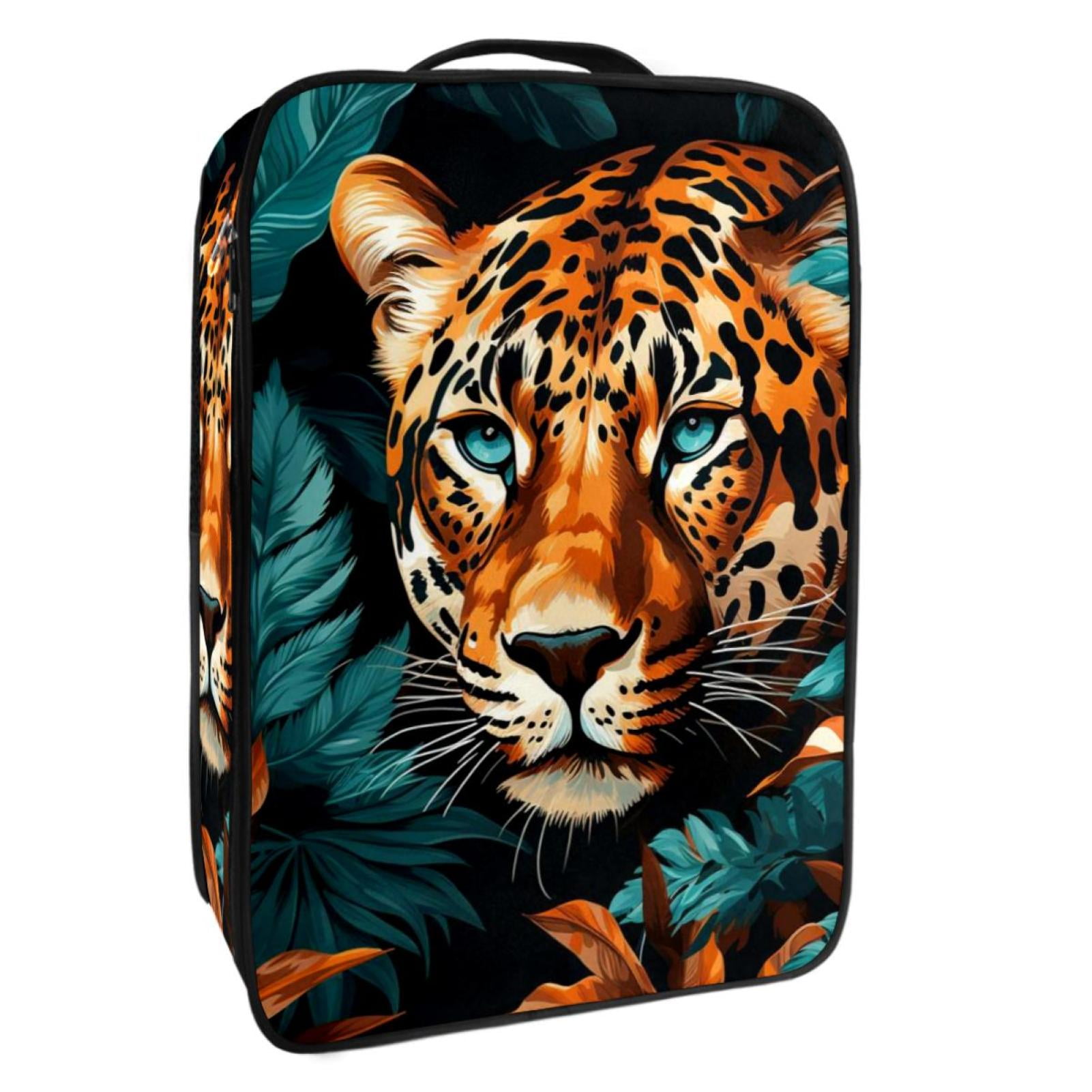 Leopard Polyester Shoe Storage Containers, 23x31cm/9x12in, Stackable ...