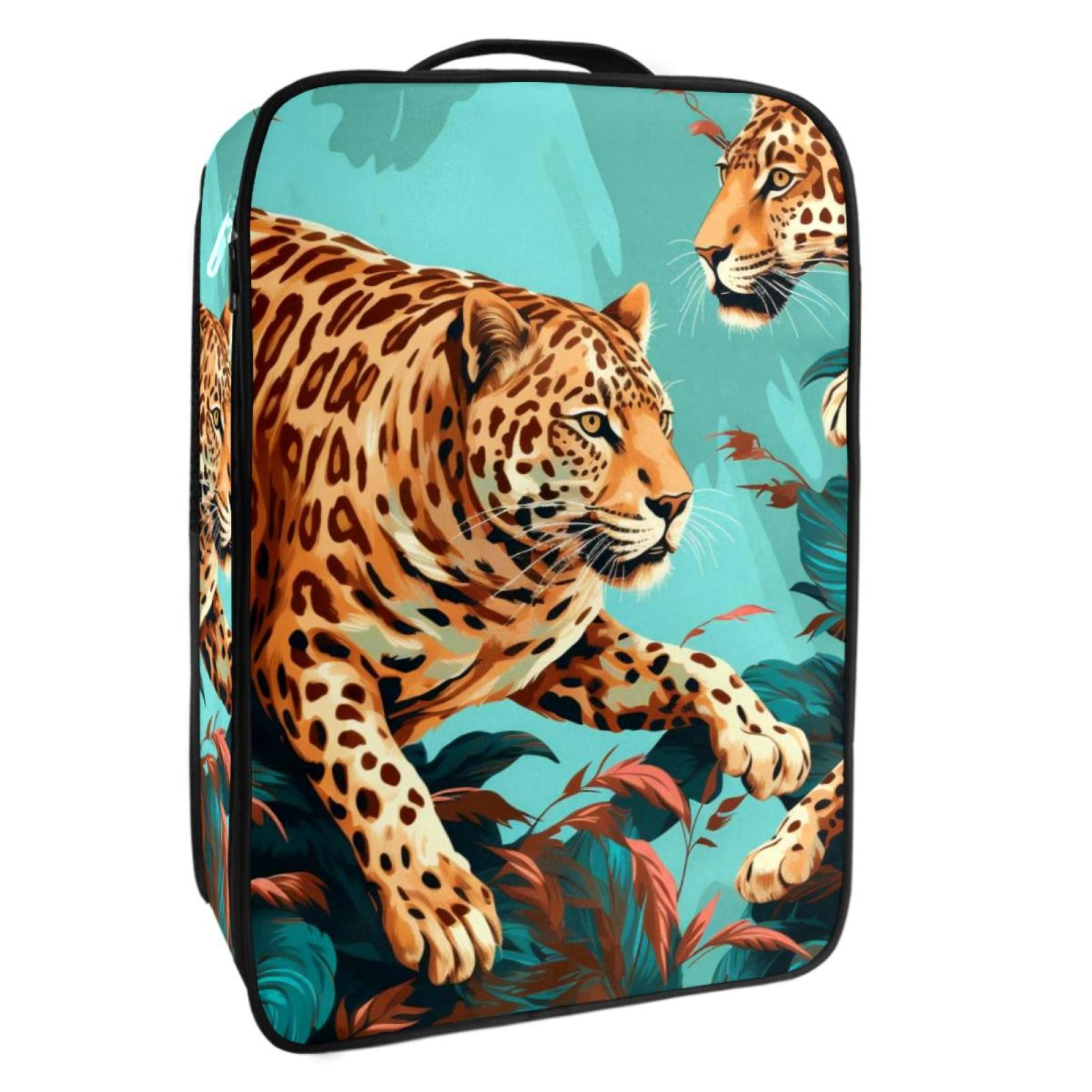 Leopard Polyester Shoe Storage Containers, 23x31cm/9x12in, Stackable ...