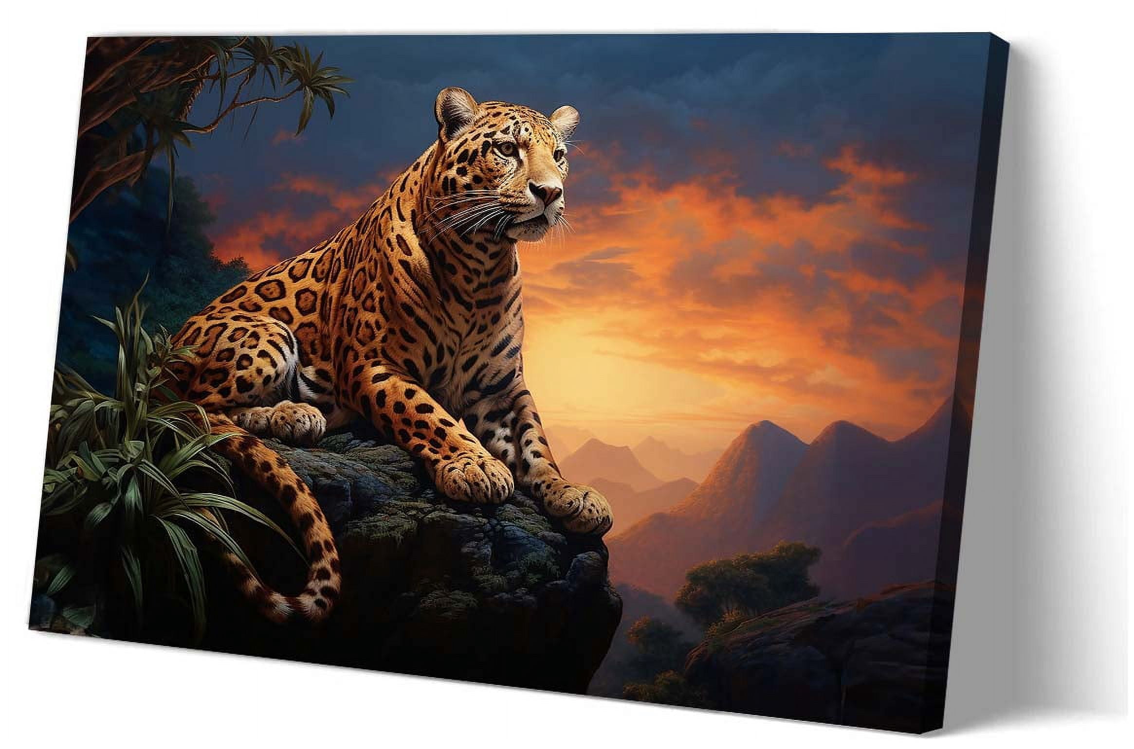Leopard Poster Wild Life Animal Poster Wall Art Deco Bathroom Canvas ...