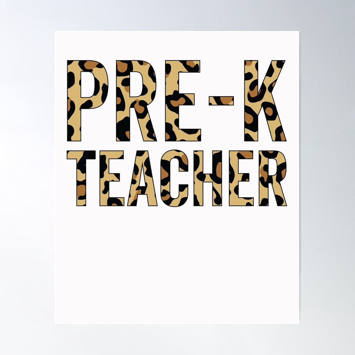 Leopard Prek Teacher Cute Preschool Back To School Pre K Poster Wall ...