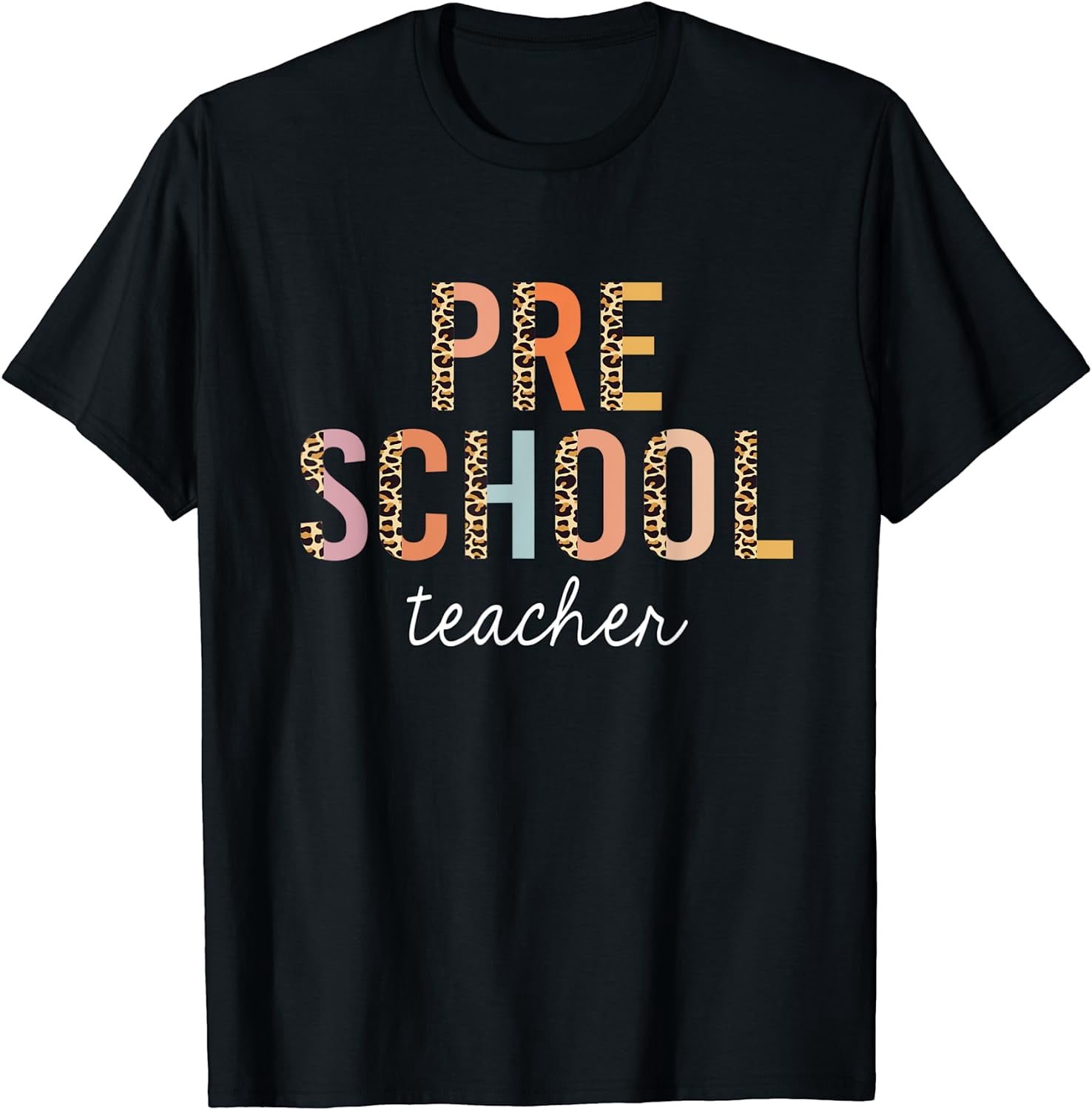 Leopard Preschool Teacher Cute Prek Back to School Supplies T-Shirt ...