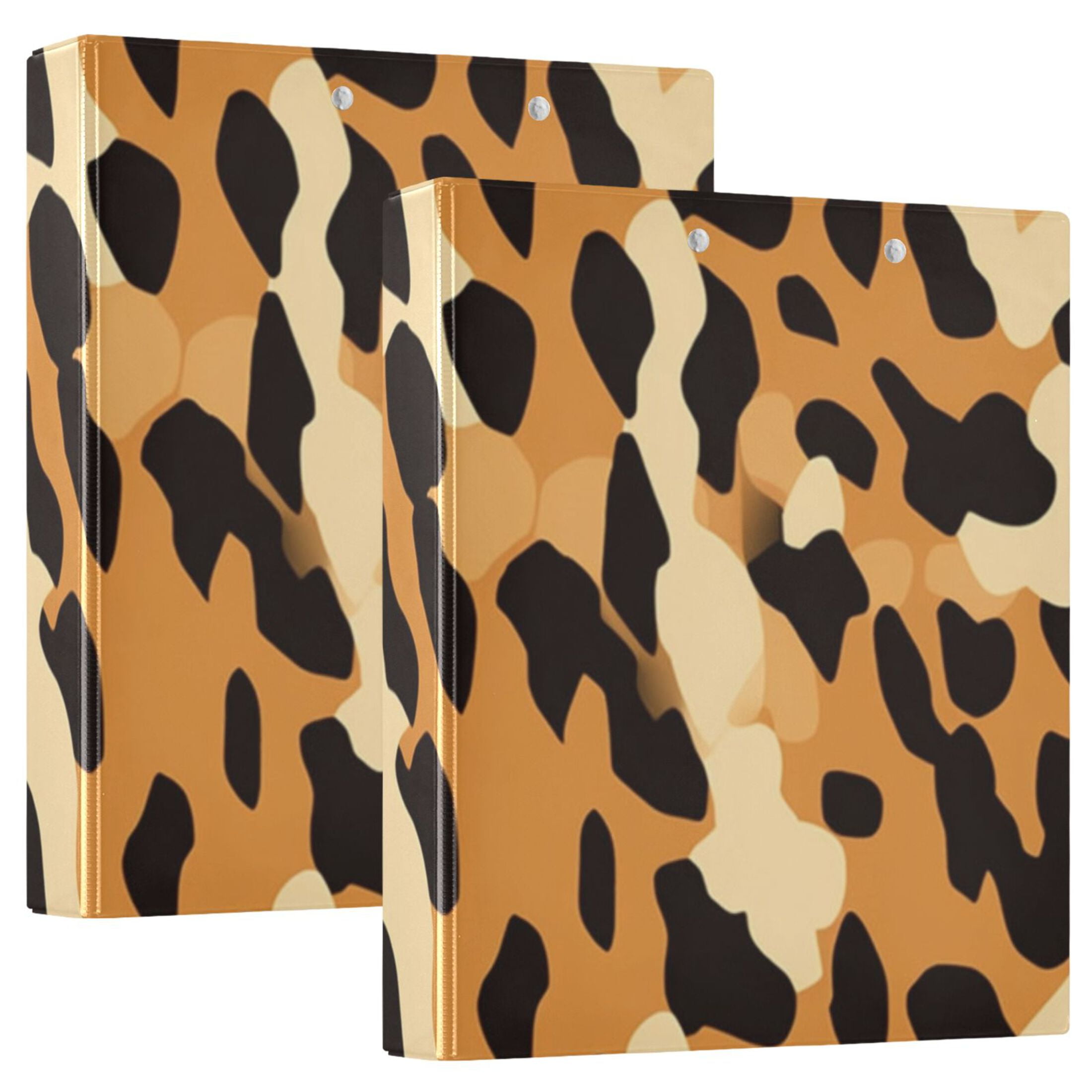 Leopard Print File Folder 3 Ring Binders 1.5 inch Hardcover File ...