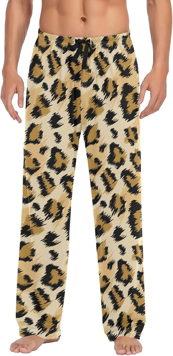 Leopard Print Animal Skin Pattern Mens Pajama Pants Sleepwear Lounge ...