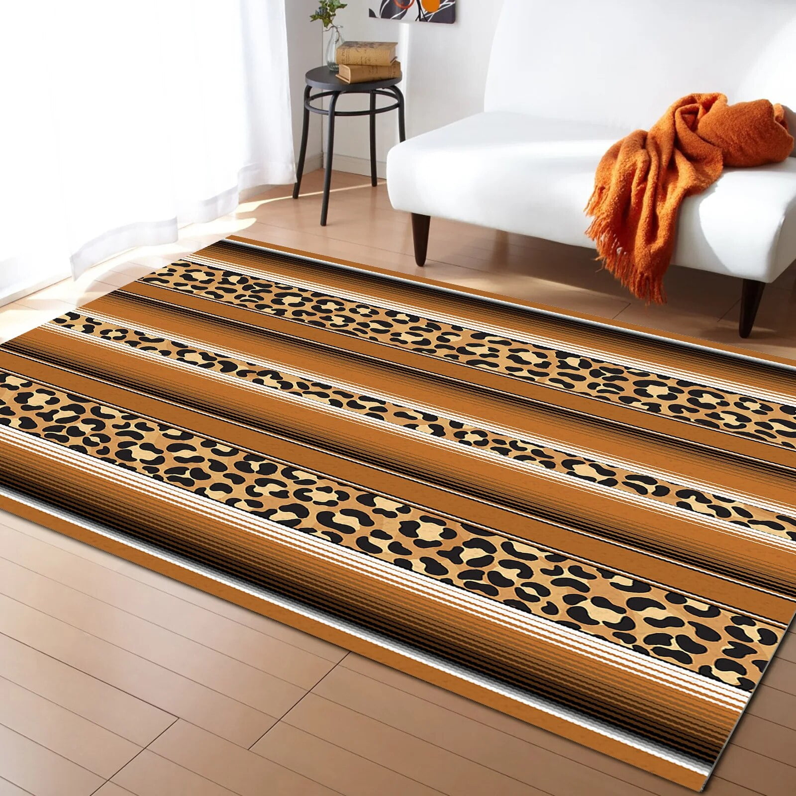 Leopard Print Animal Skin Texture Dressing Table Carpet For Living Room ...