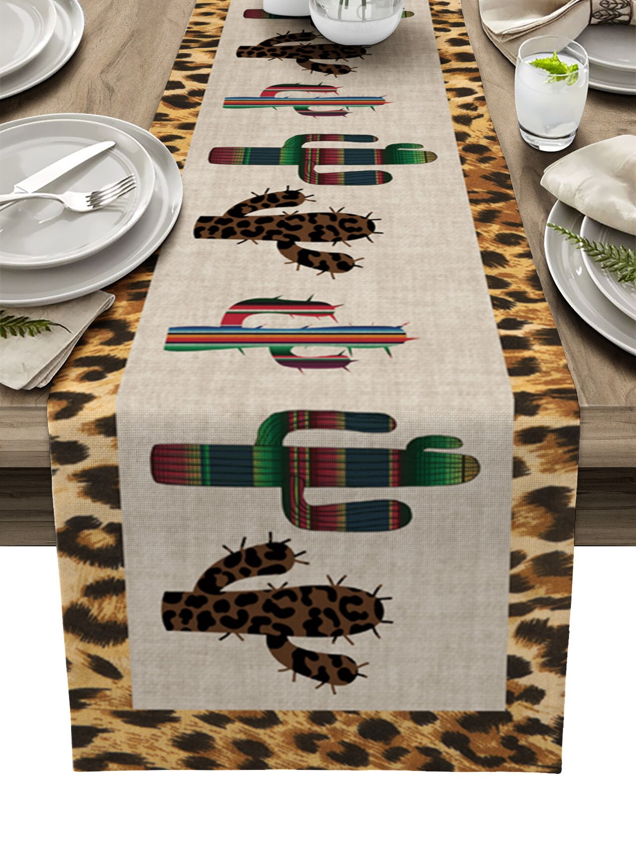 Leopard Print Animal Skin Texture Dressing Table Table Runner Home ...