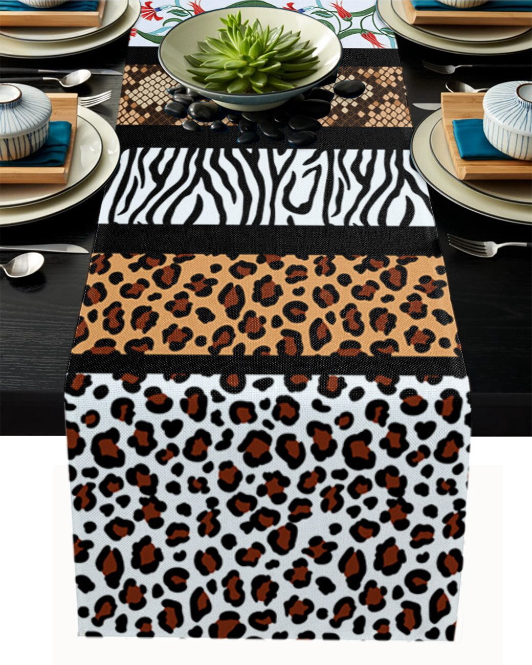 Leopard Print Animal Skin Texture Dressing Table Table Runner Home ...