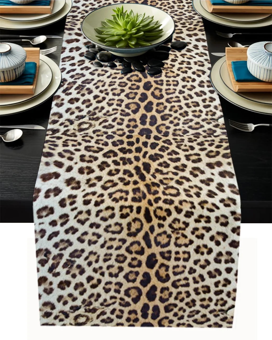 Leopard Print Animal Skin Texture Dressing Table Table Runner Home ...