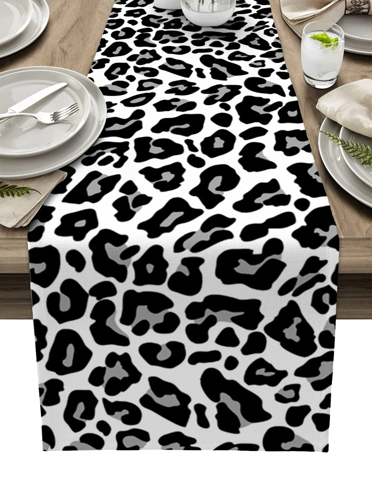 Leopard Print Animal Skin Texture Dressing Table Table Runner Home ...