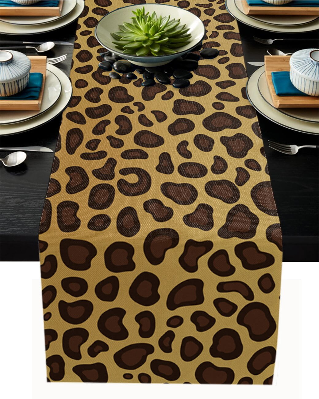 Leopard Print Animal Skin Texture Dressing Table Table Runner Home ...