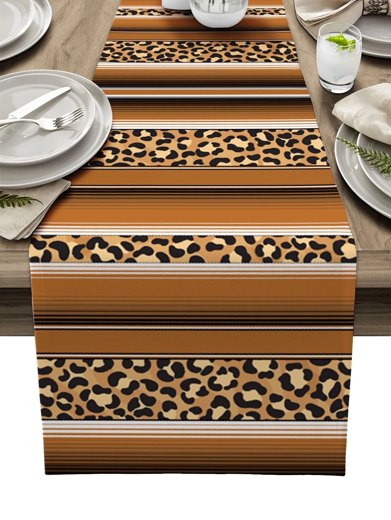 Leopard Print Animal Skin Texture Dressing Table Table Runner Home ...