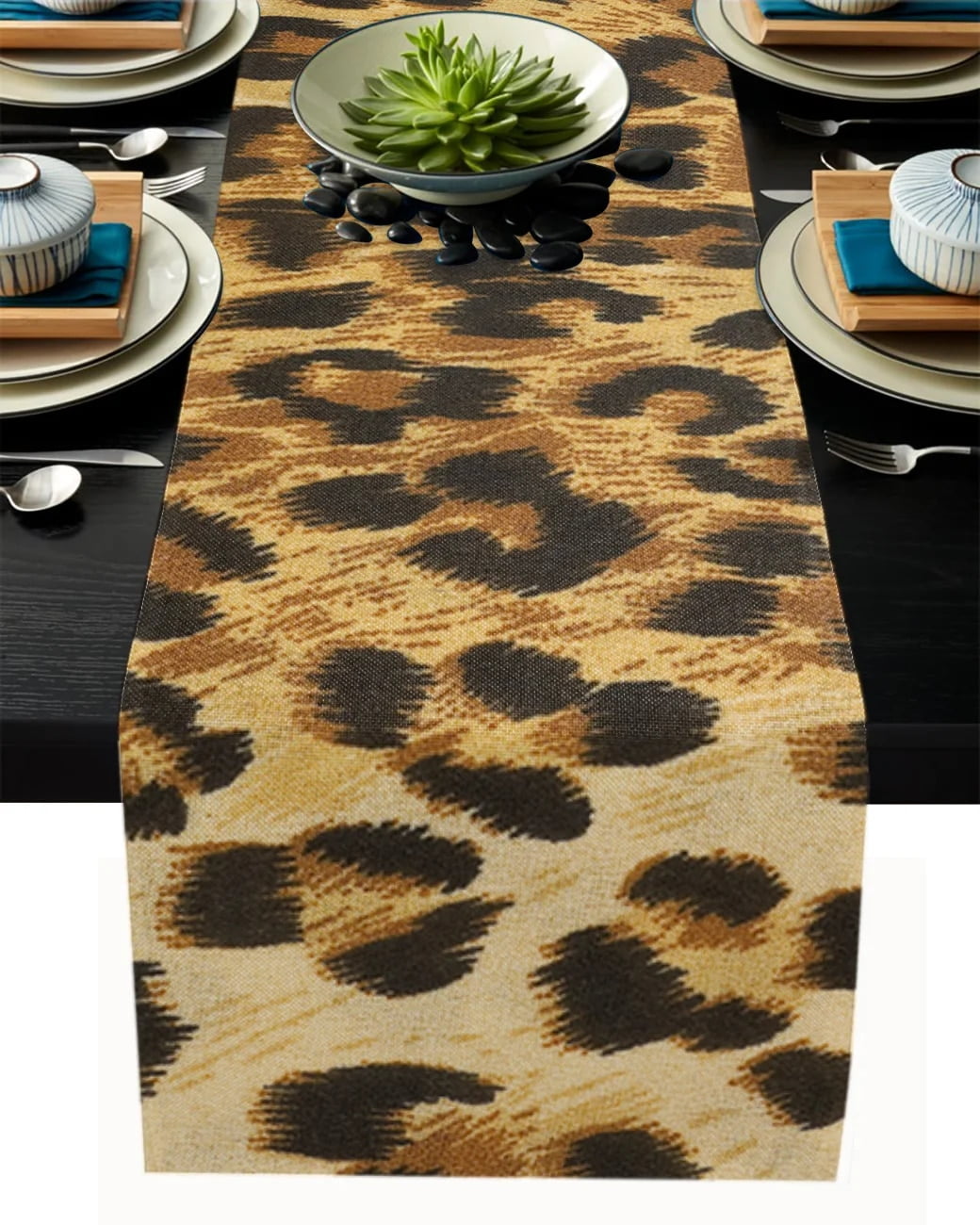 Leopard Print Animal Skin Texture Dressing Table Table Runner Home ...
