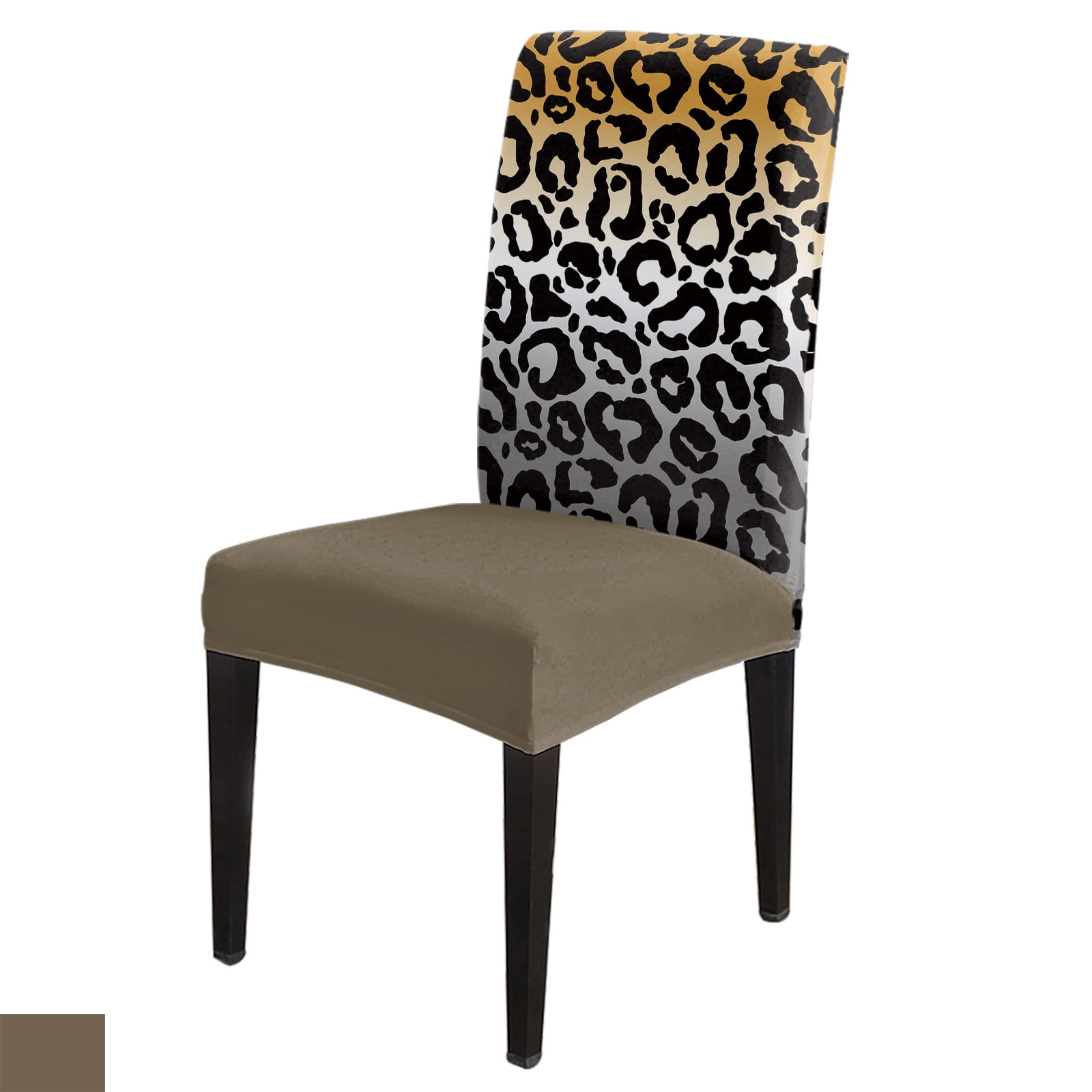 Leopard Print Animal Skin Texture Gradient Chair Cover Dining Spandex ...