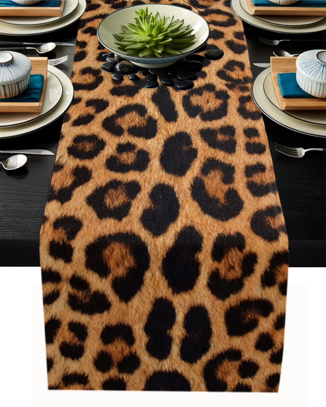 Leopard Print Animal Texture Dressing Table Table Runner Home Wedding ...