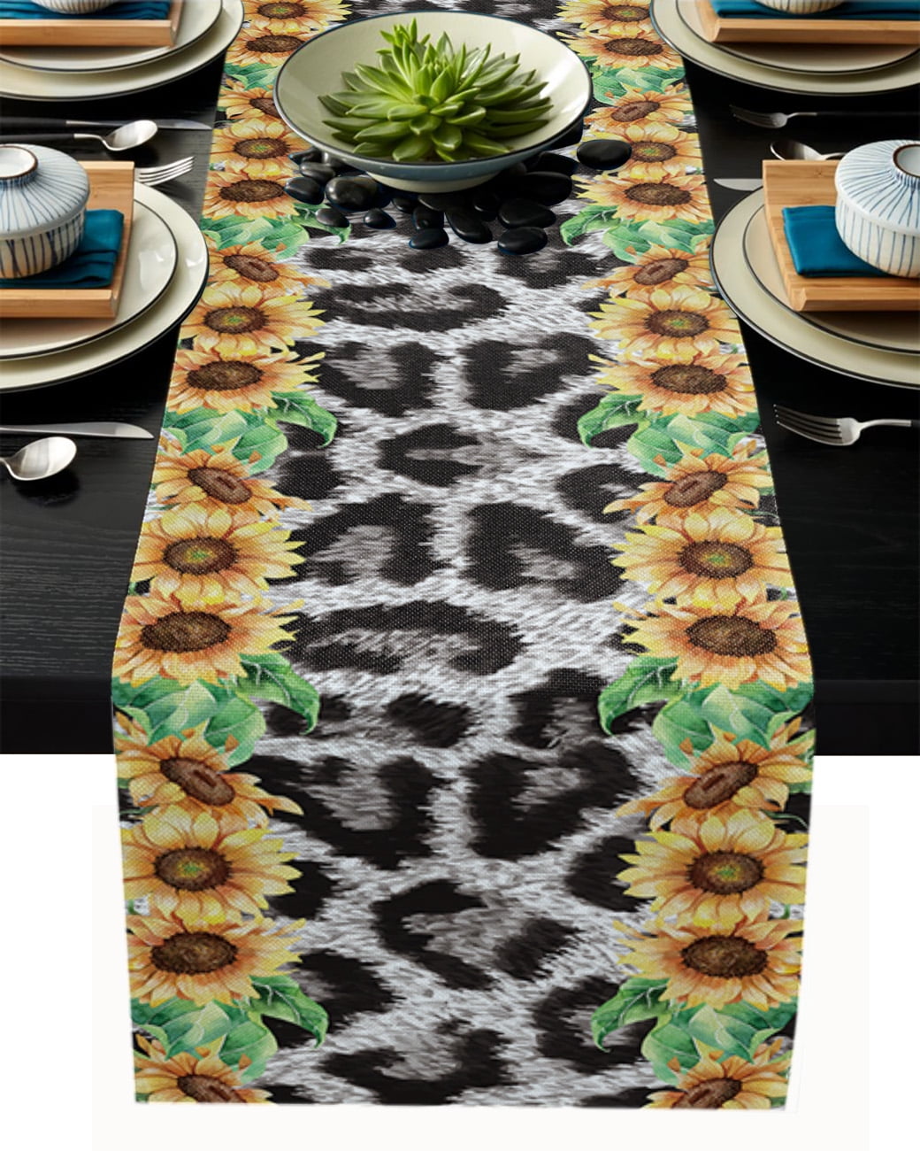 Leopard Print Animal Texture Dressing Table Table Runner Home Wedding ...