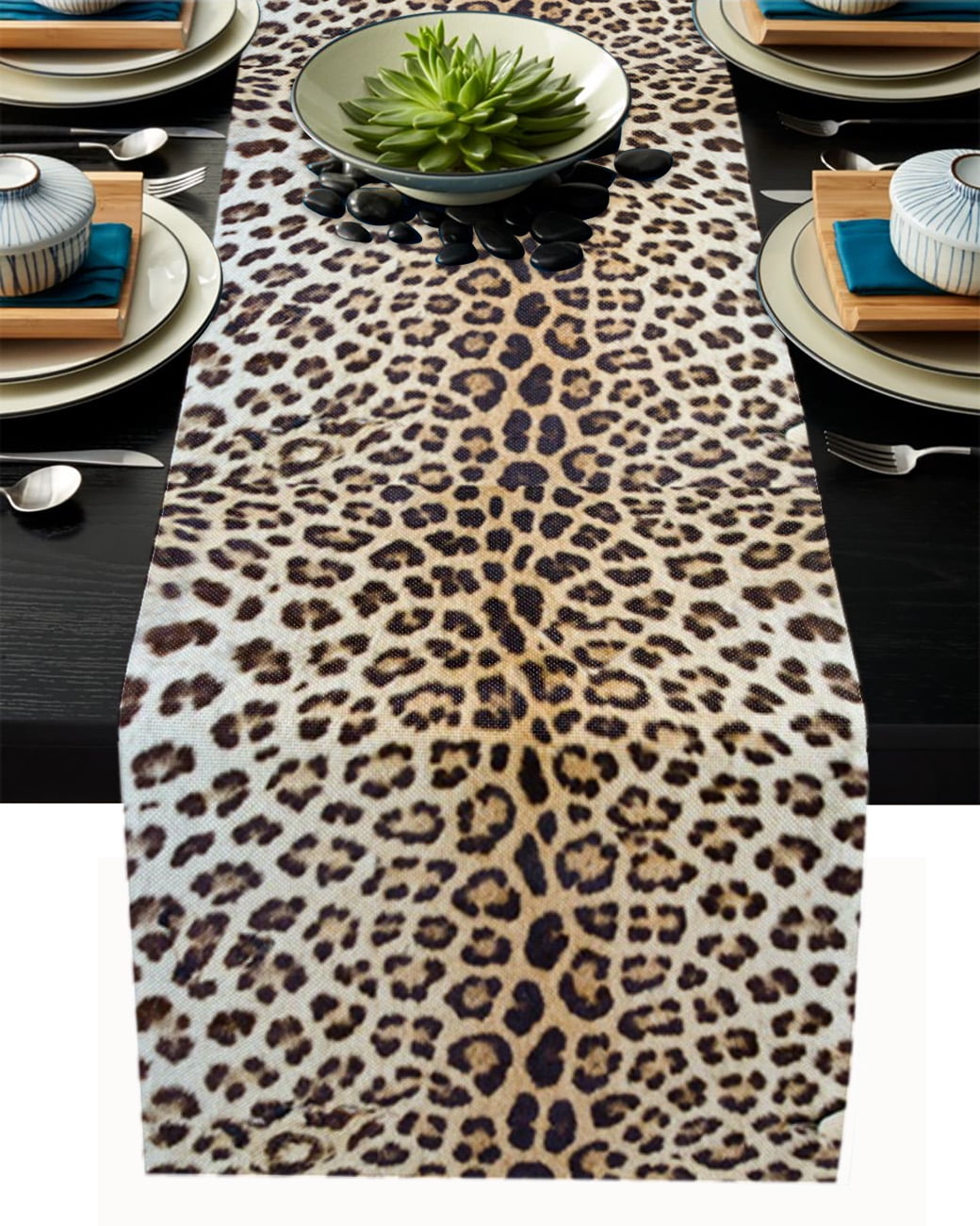 Leopard Print Animal Texture Dressing Table Table Runner Home Wedding ...