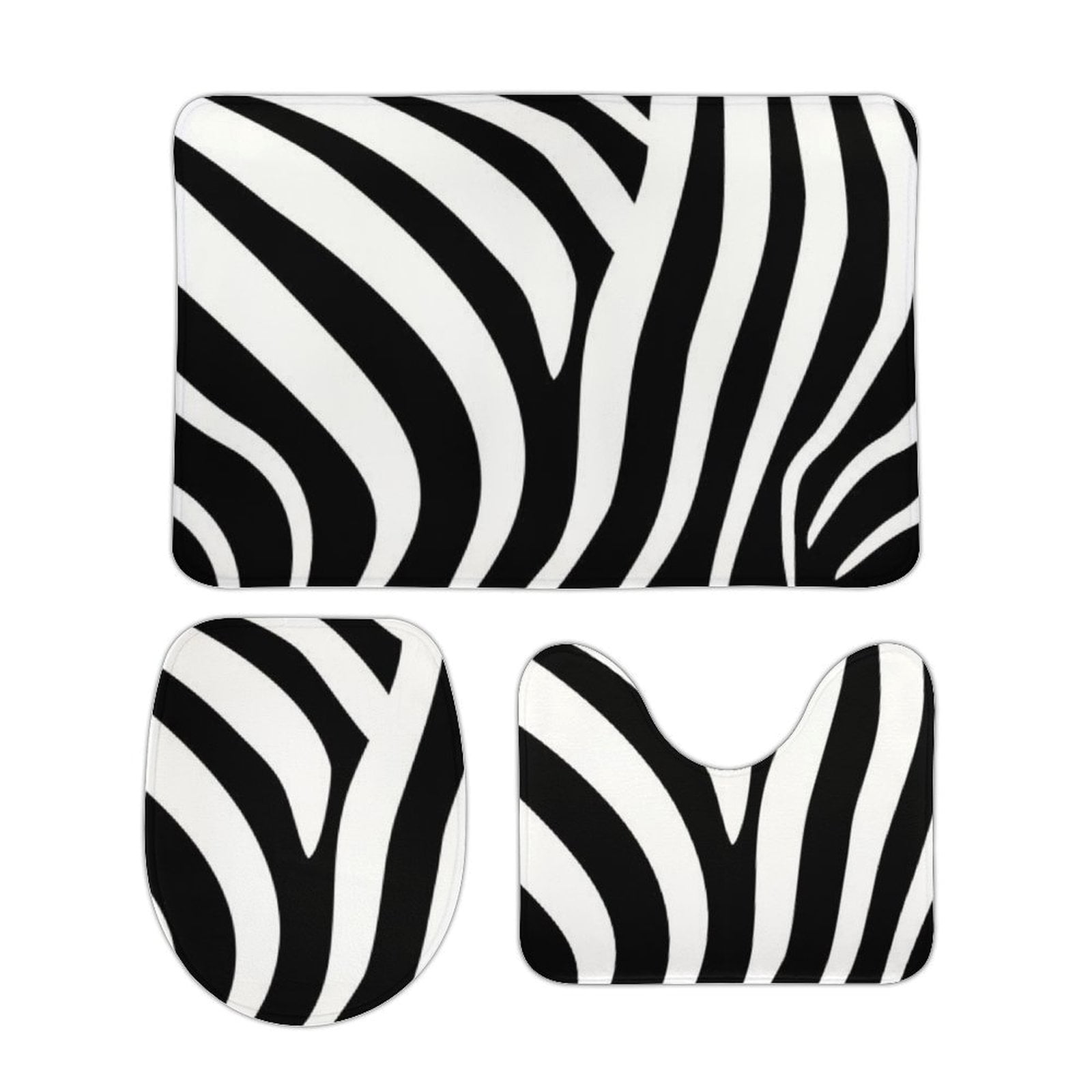 Leopard Print Bathroom Rugs Set 3 Piece with Non-Slip Bath Rugs Toilet ...