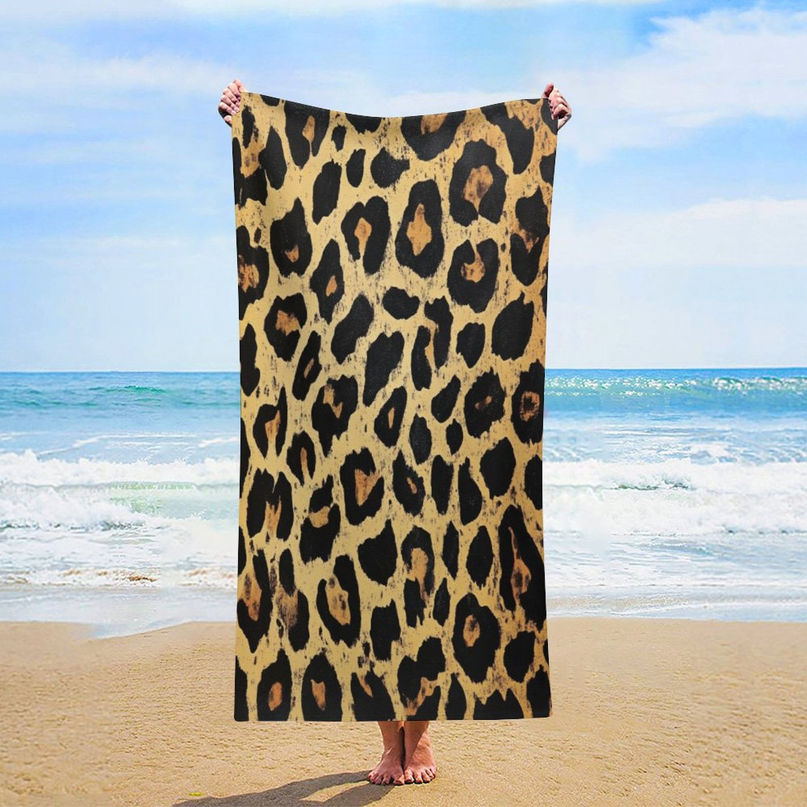 Leopard Print Beach Towel 30x60 Inch Faux Fur Leopard Print Blanket Or ...