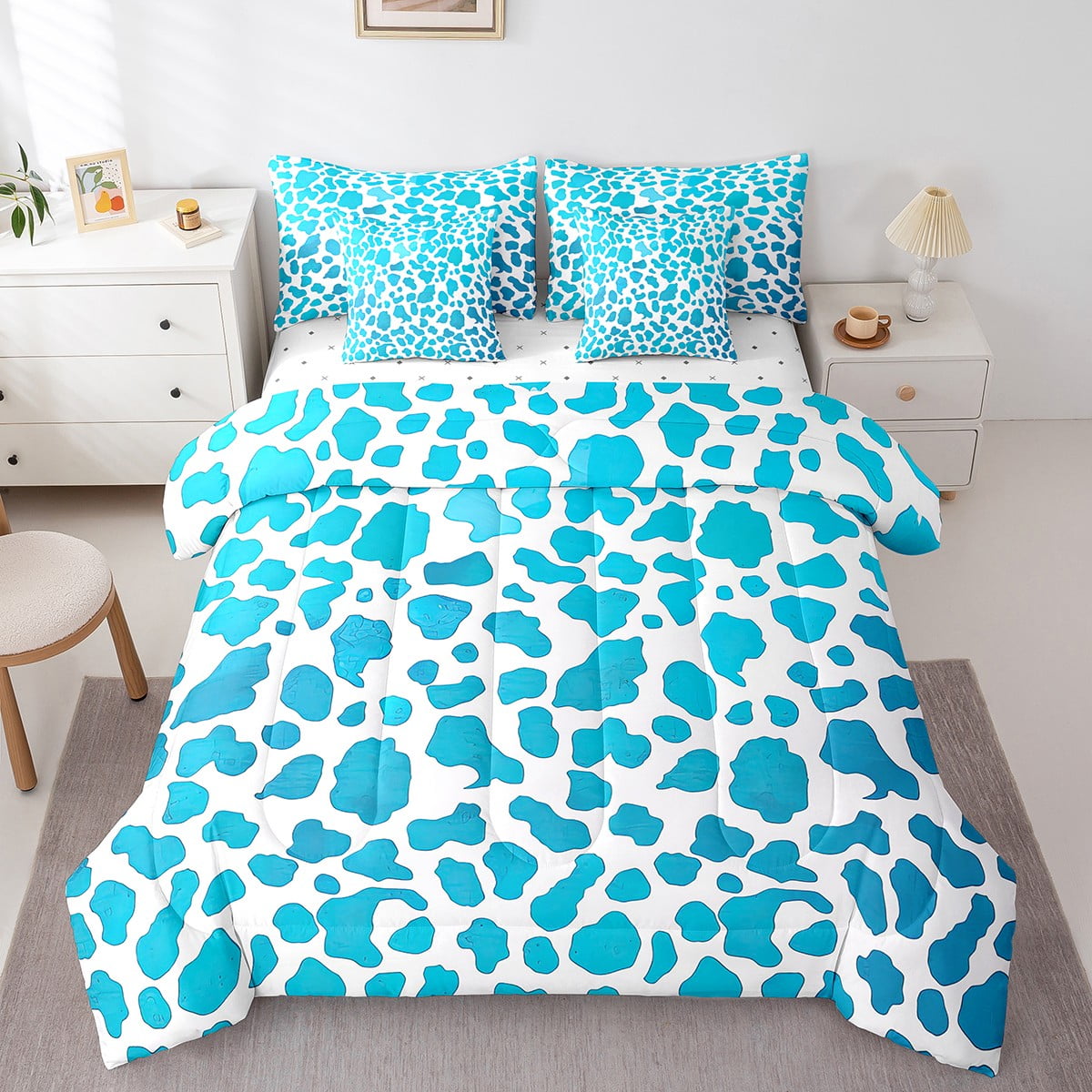 Leopard Print Bed in a Bag Queen 7 Pieces - Queen Size Comforter Set ...