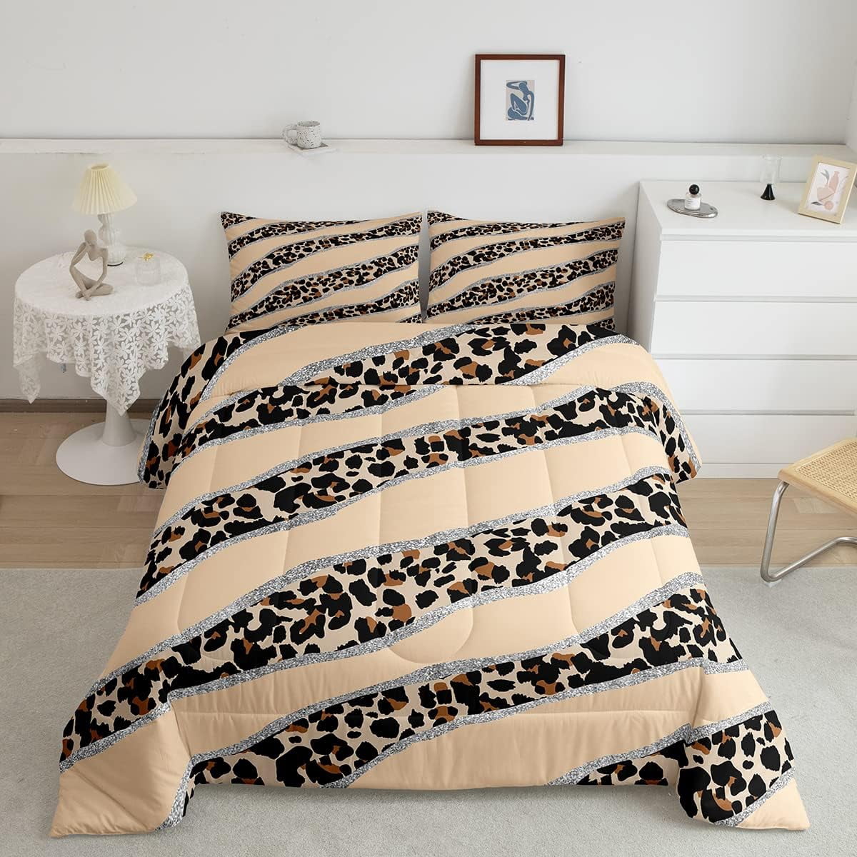 Leopard Print Bedding Full for Kids Bedroom Pink Cheetah Print ...