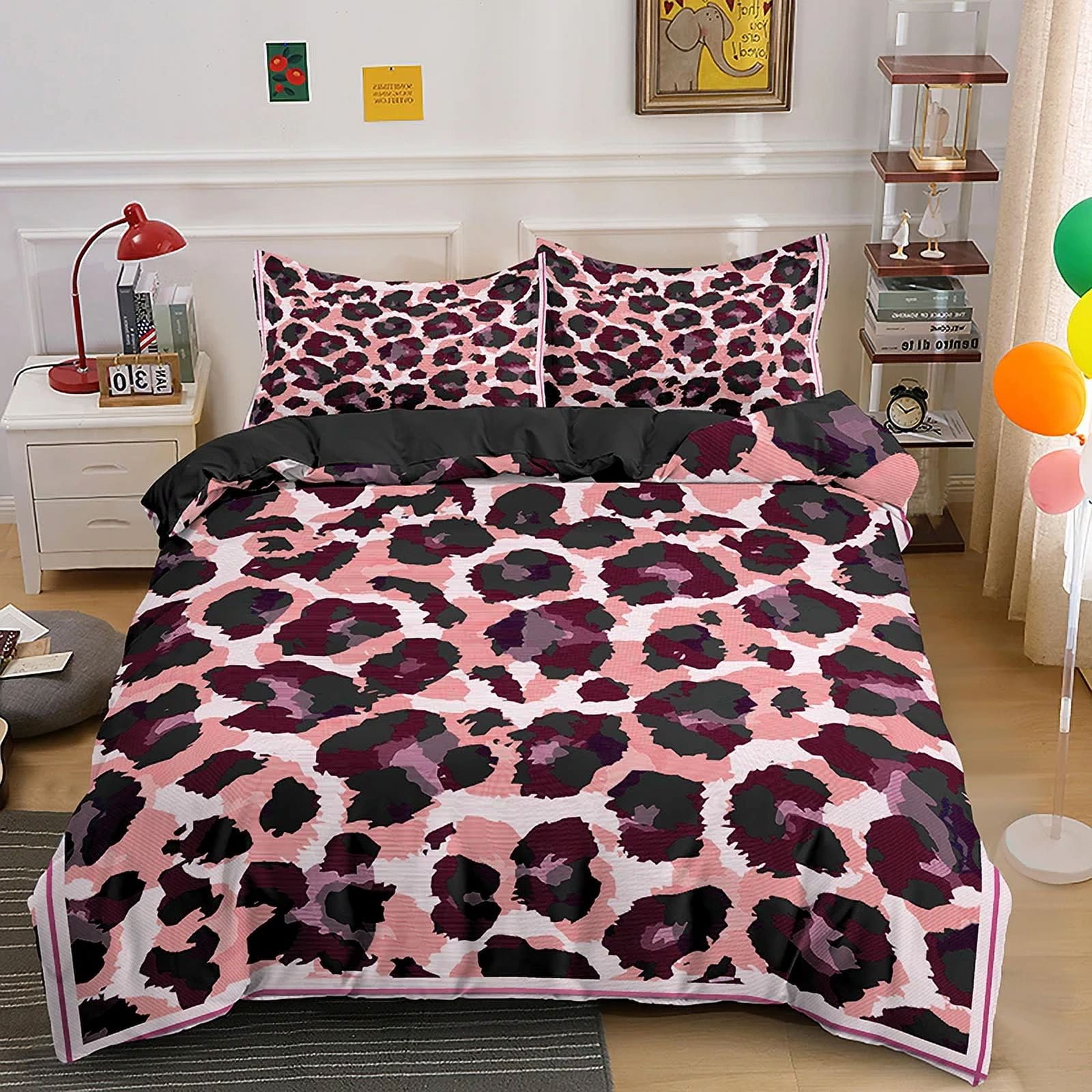 Leopard Print Bedding Set Animal Skin Duvet Cover for Kids Tes Adult ...