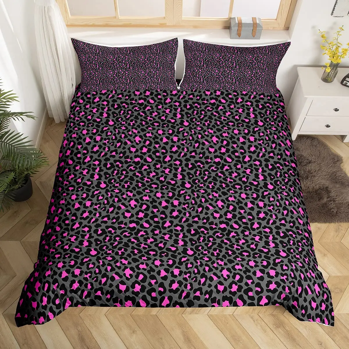 Leopard Print Bedding Set Animal Skin Duvet Cover for Kids Tes Adult ...
