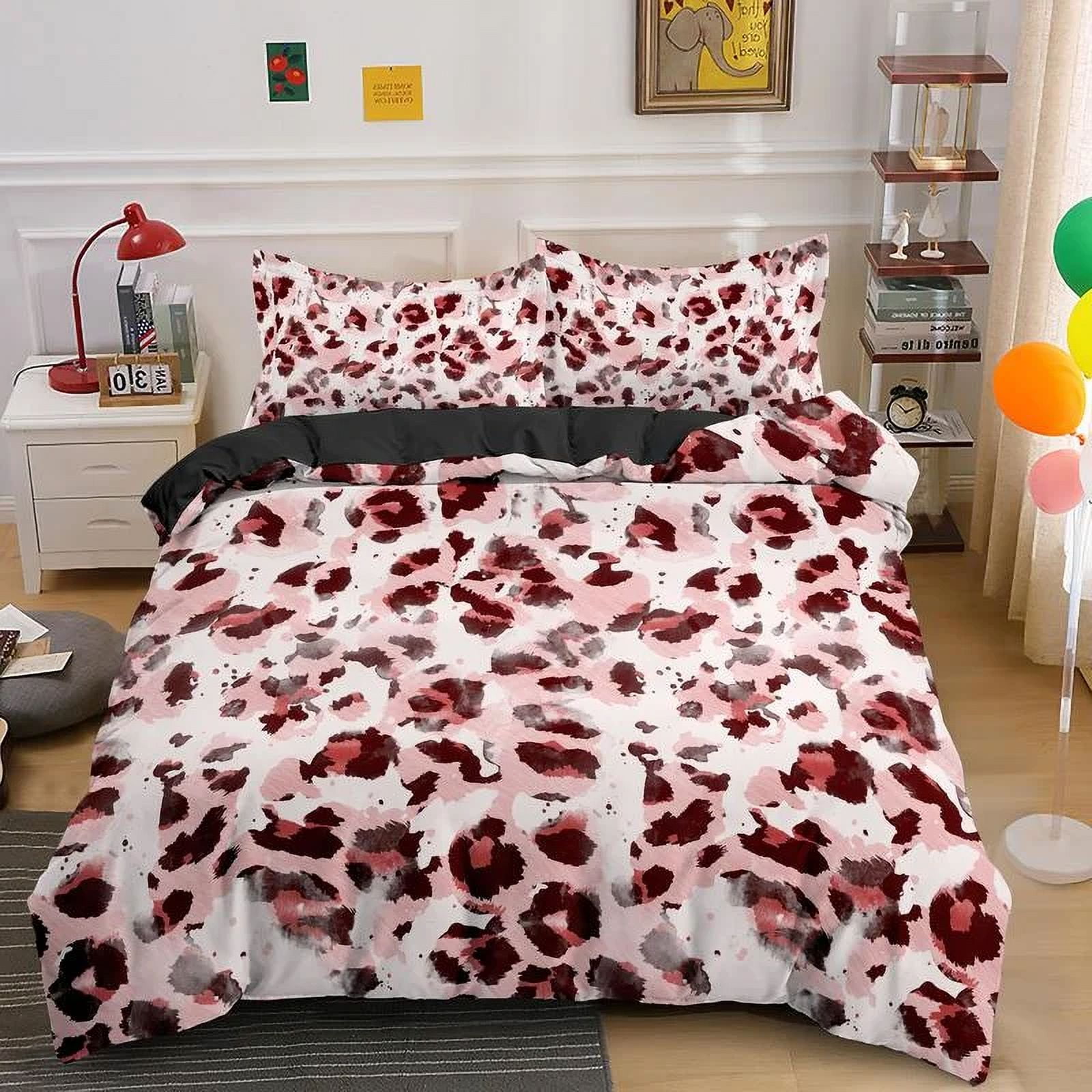 Leopard Print Bedding Set Animal Skin Duvet Cover for Kids Tes Adult ...