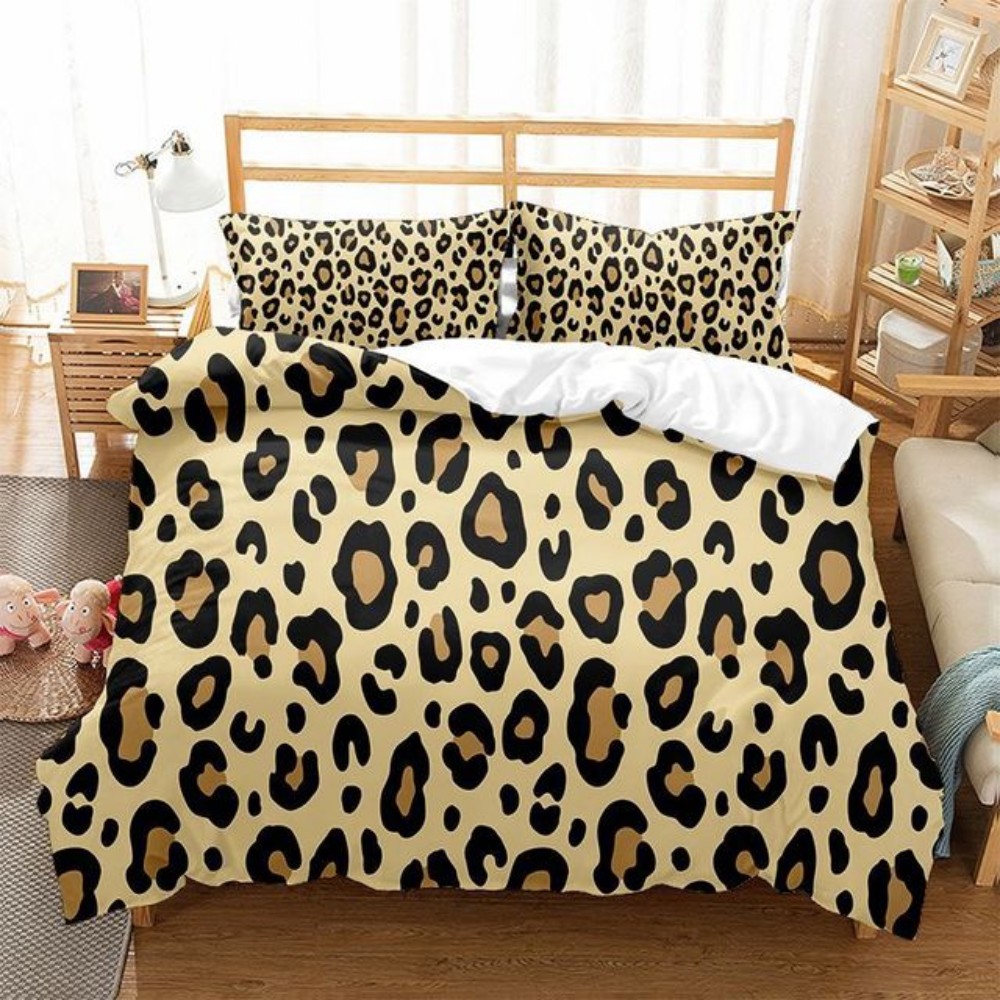 Leopard Print Bedding Set For Women Men Teens African Animal Cheetah ...