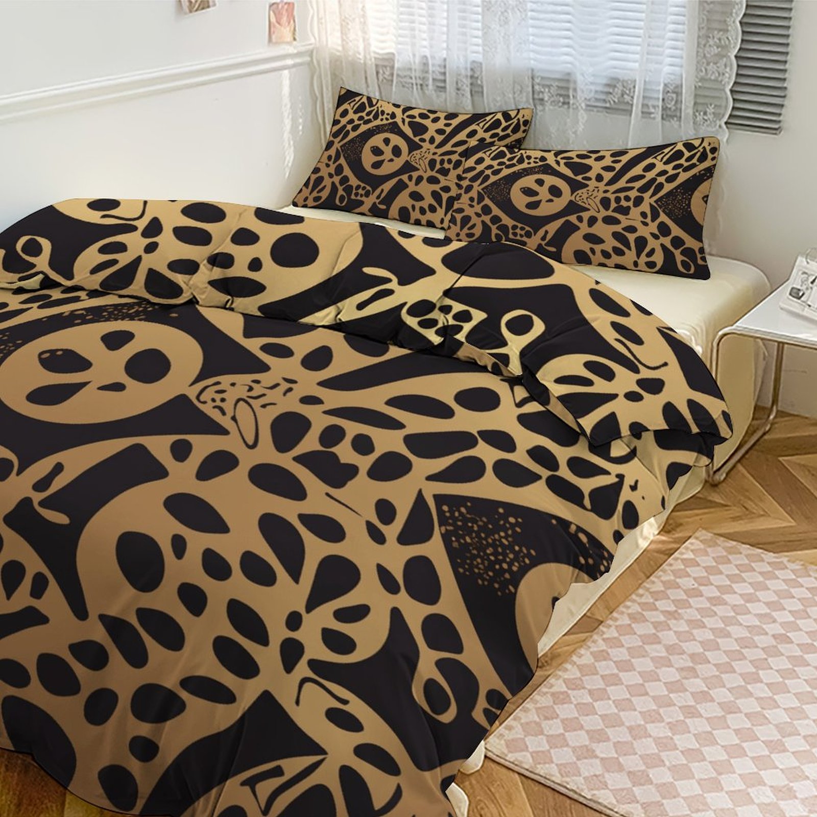 Leopard Print Bedding Set with Zipper Closure for Girls & Boys ...