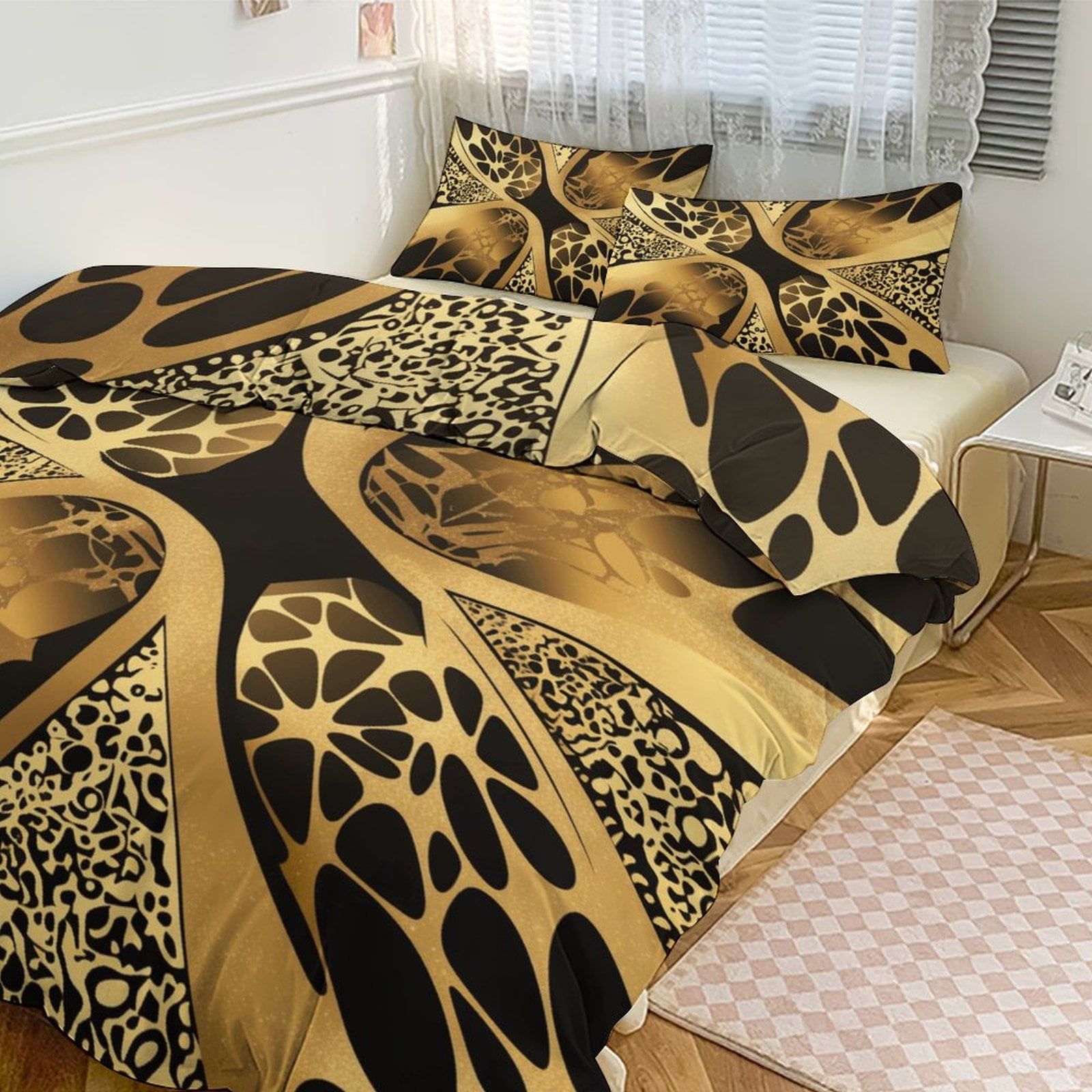Leopard Print Bedding Set with Zipper Closure for Girls & Boys ...