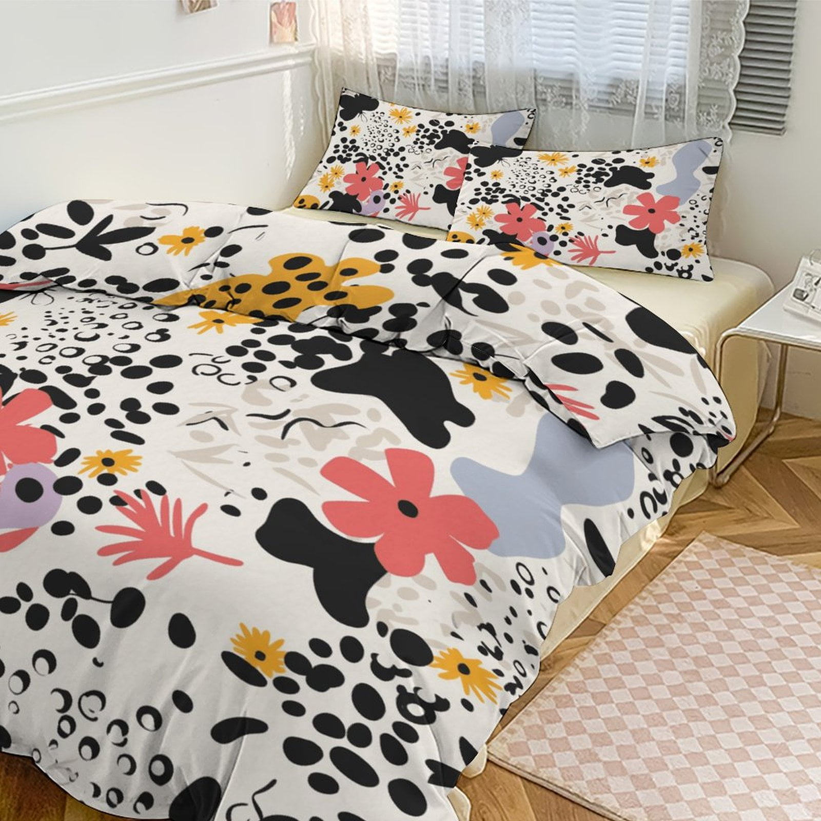 Leopard Print Bedding Sets Twin Duvet Cover 3 Piece Cute Bed Set for ...