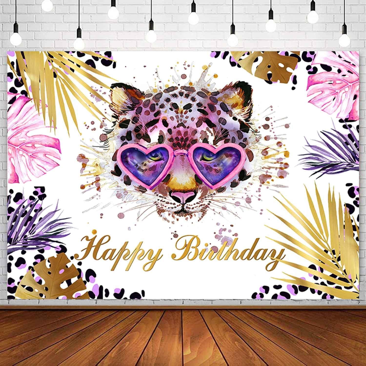 Leopard Print Birthday Backdrop Calling All Party Animals Birthday ...