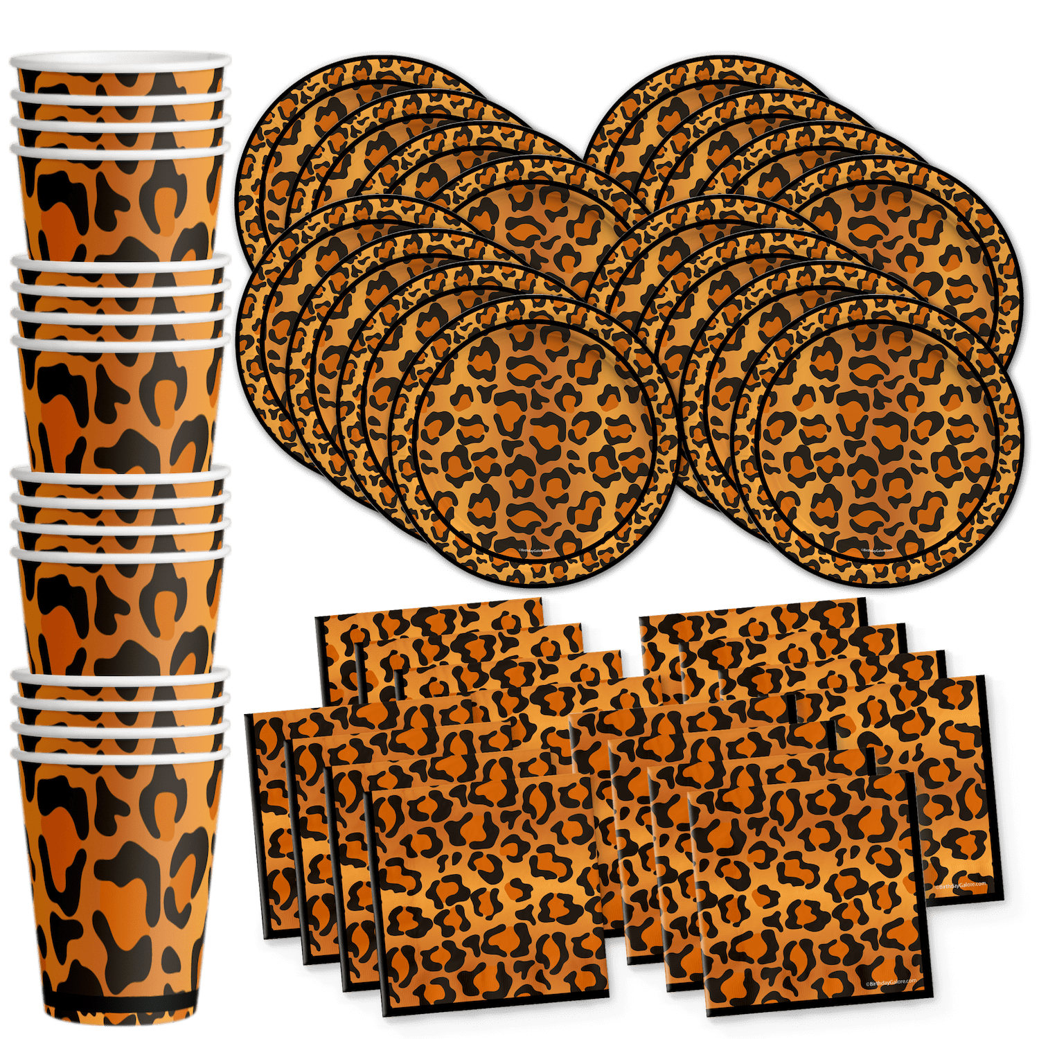 Leopard Print Birthday Party Supplies Set Plates Napkins Cups Tableware ...