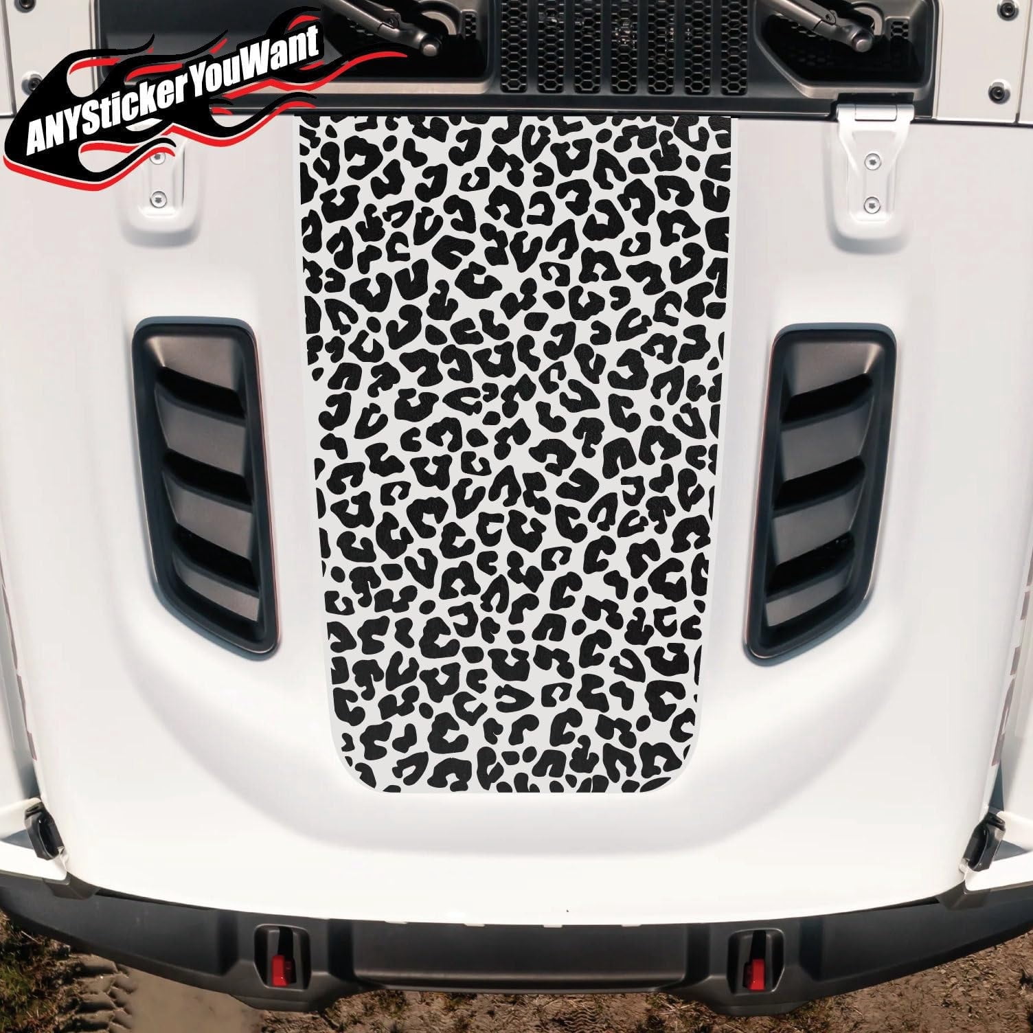 Leopard Print Blackout Hood Vinyl Decal Sticker Compatible with and ...