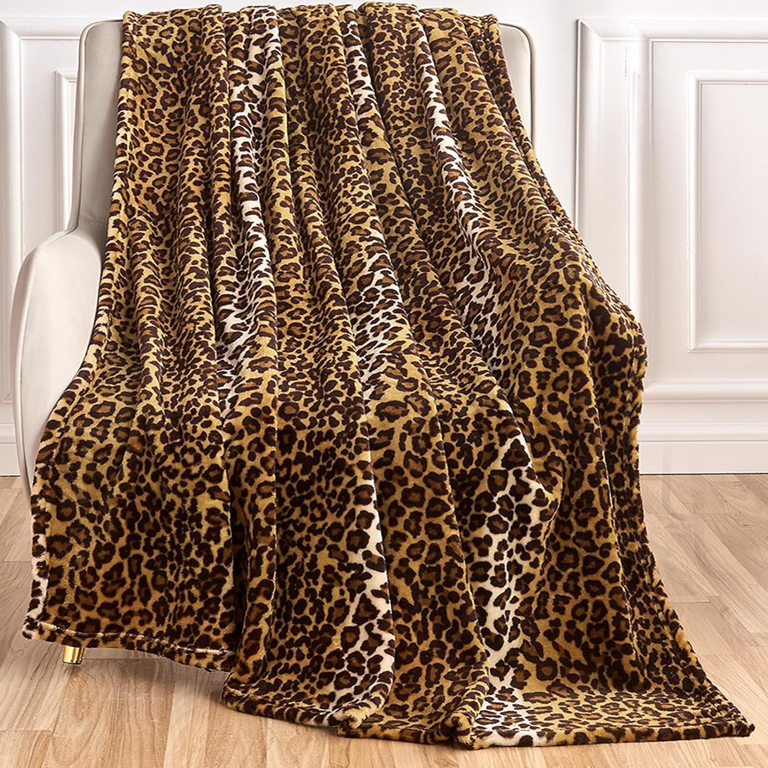 Leopard Print Blanket Fleece Throw for Bed Sofa Travel and Camping ...