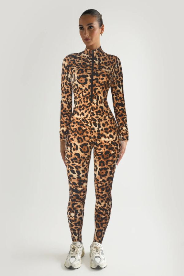 Leopard Print Bodysuit Catsuit (S, MultiBrown1) - Walmart.com