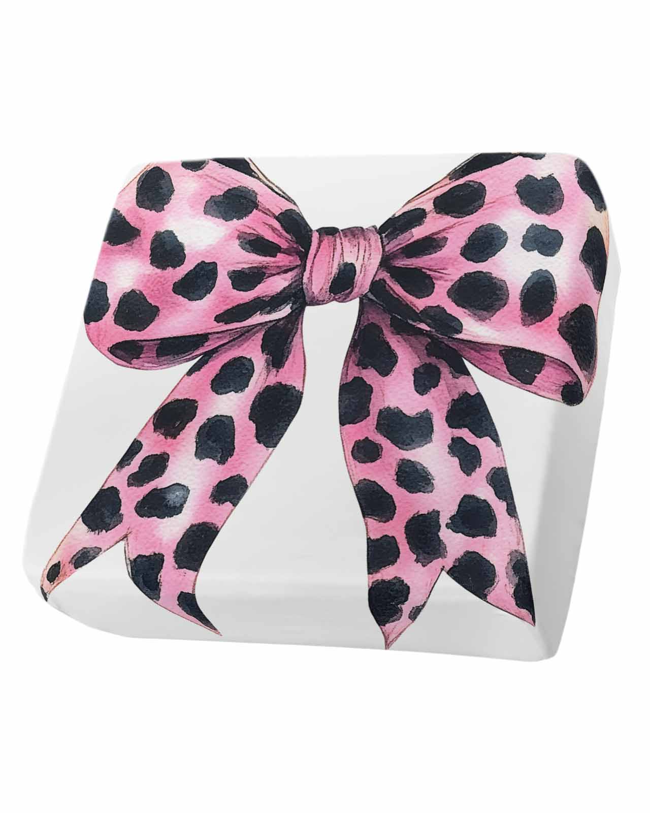 Leopard Print Bow Sofa Couch Cushion Covers Washable, Removable ...