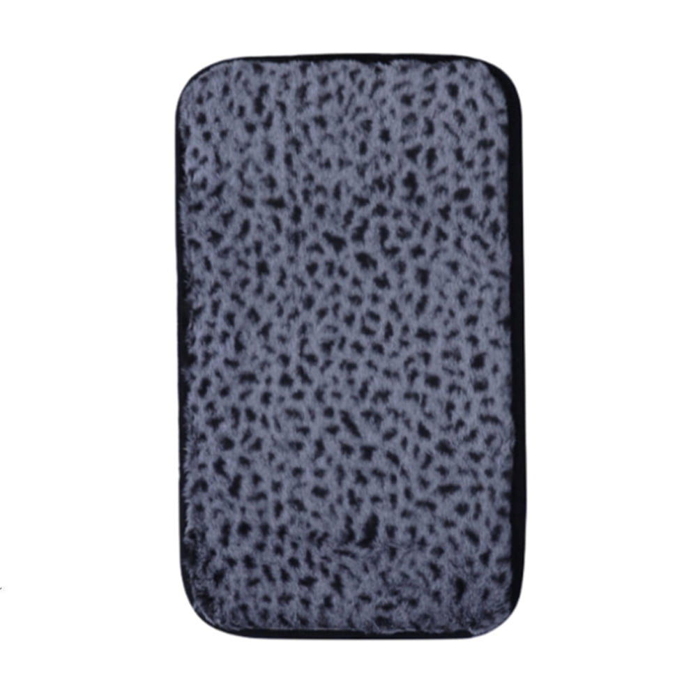 Leopard Print Car Armrest Mat Winter Plush Central Armrest Box Mat ...