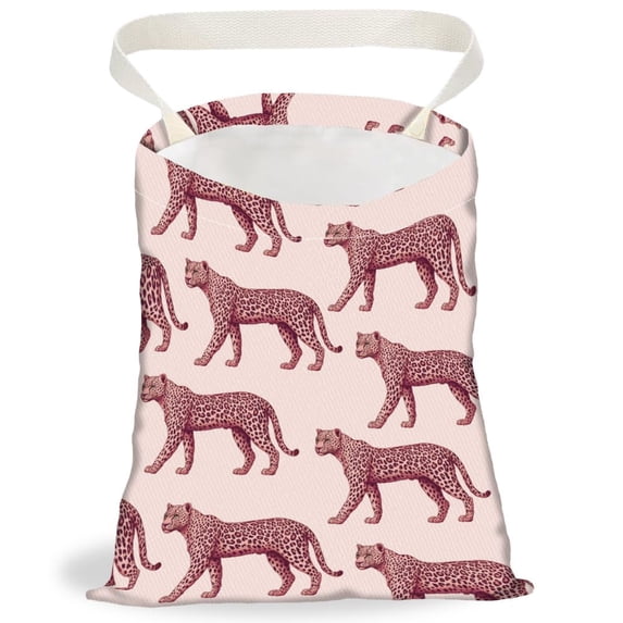 Leopard Print Car Trash Bag Hanging Garbage Bag with Snap Buttons Car ...