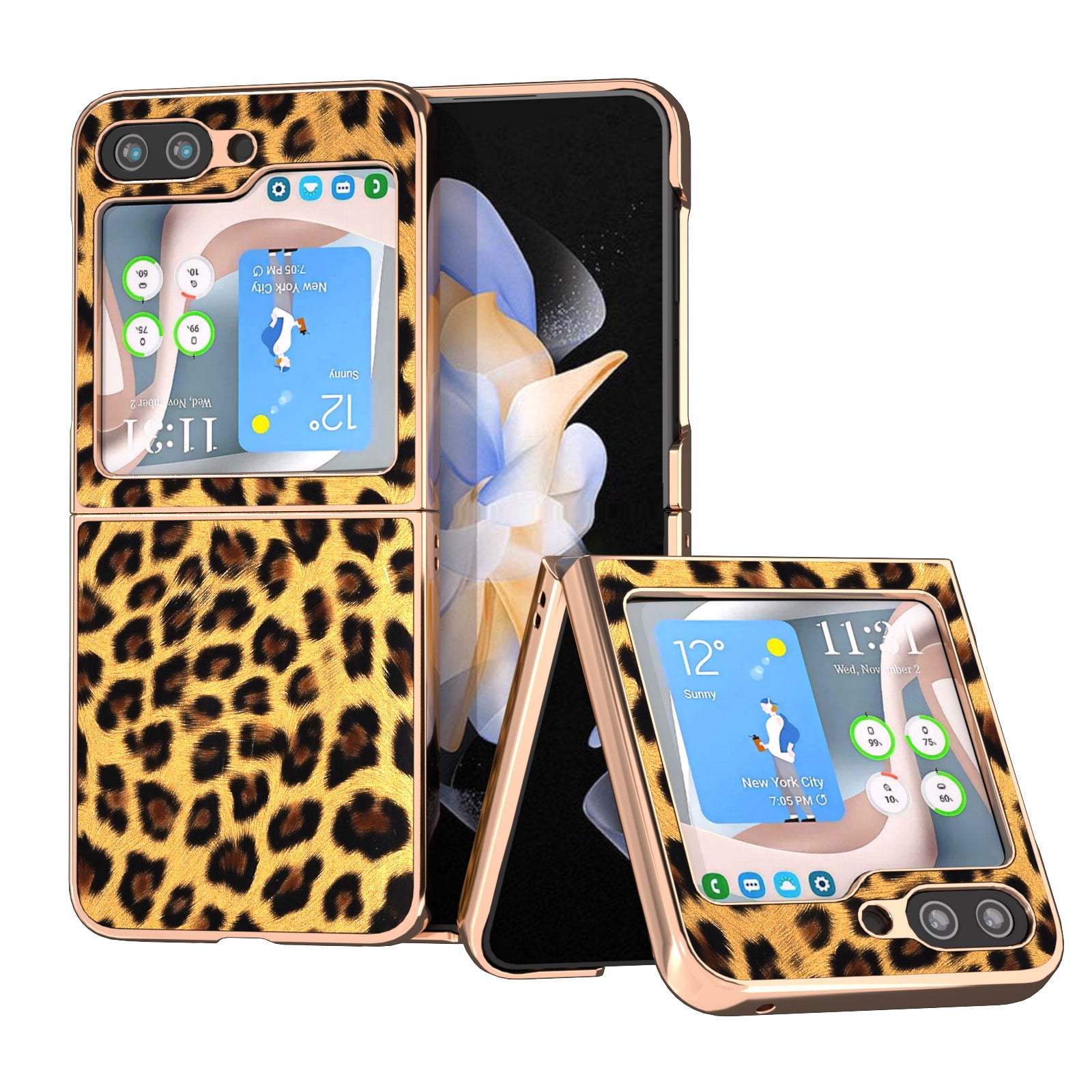 Leopard Print Case for Samsung Galaxy Z Flip 5 5G, Shockproof ...