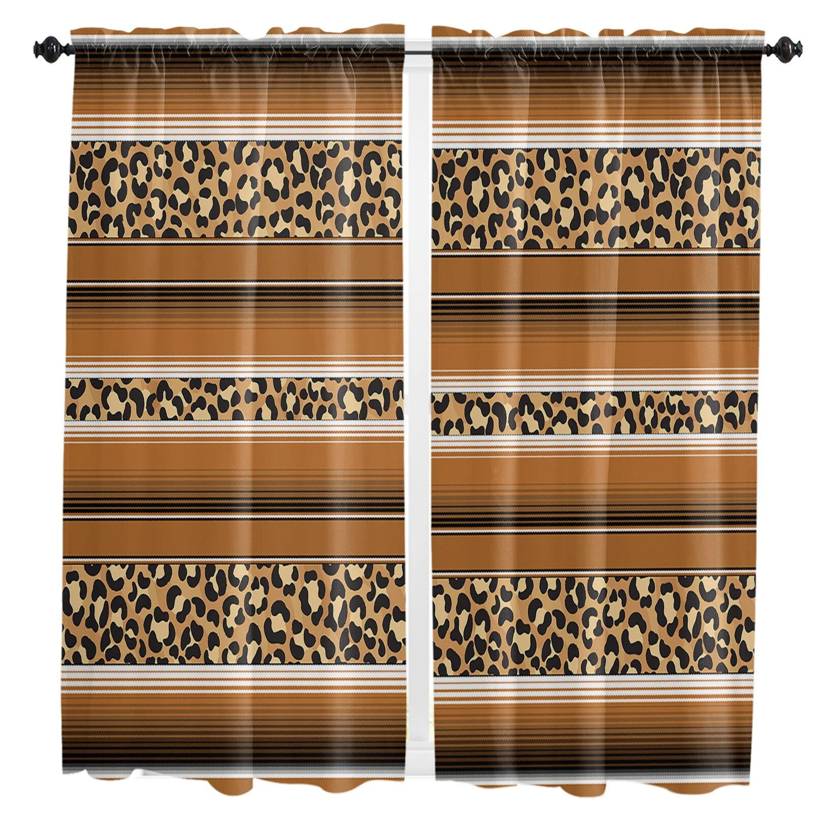 Leopard Print Cheetah Art Curtain For Living Room Kids Bedroom Kitchen ...