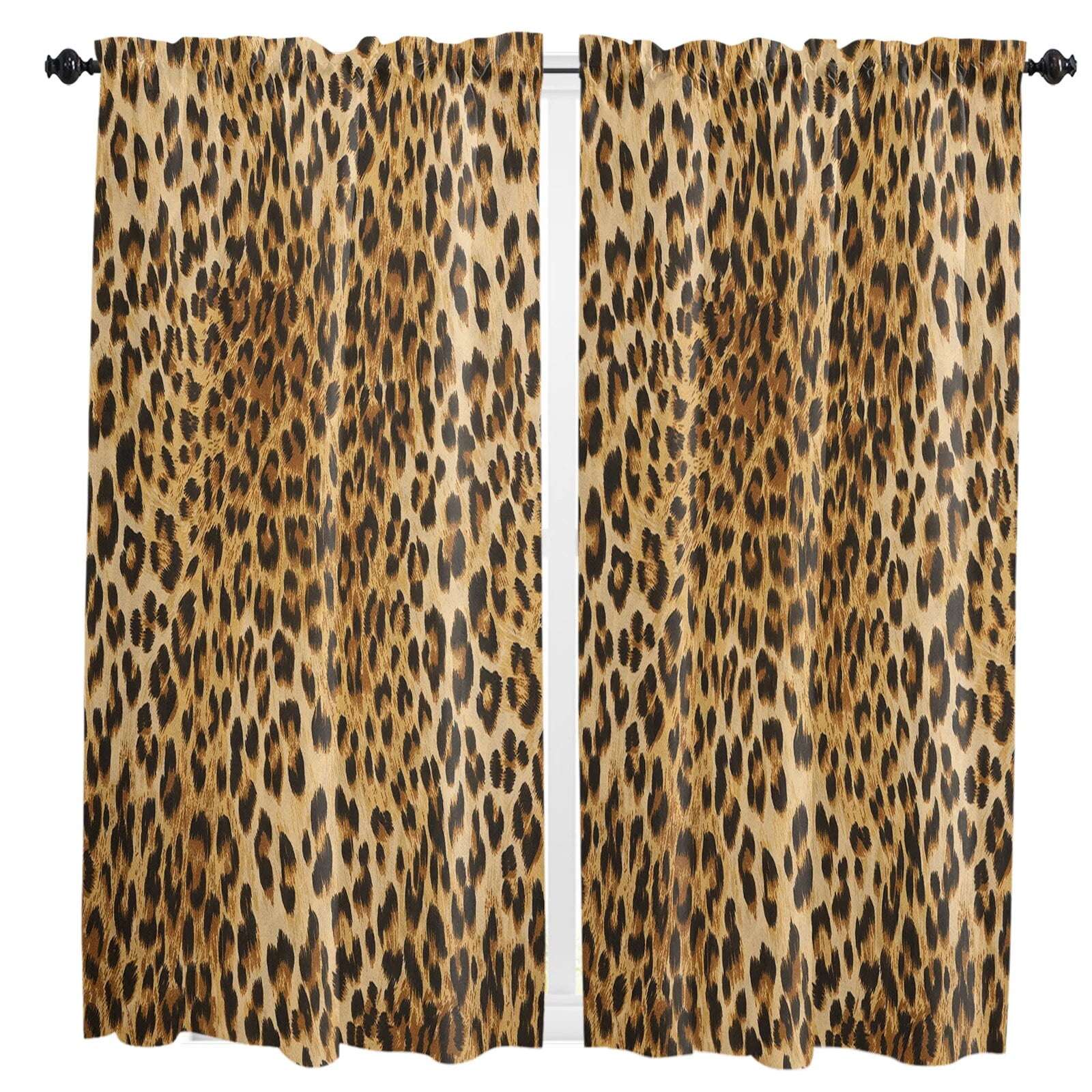 Leopard Print Cheetah Art Curtain For Living Room Kids Bedroom Kitchen ...