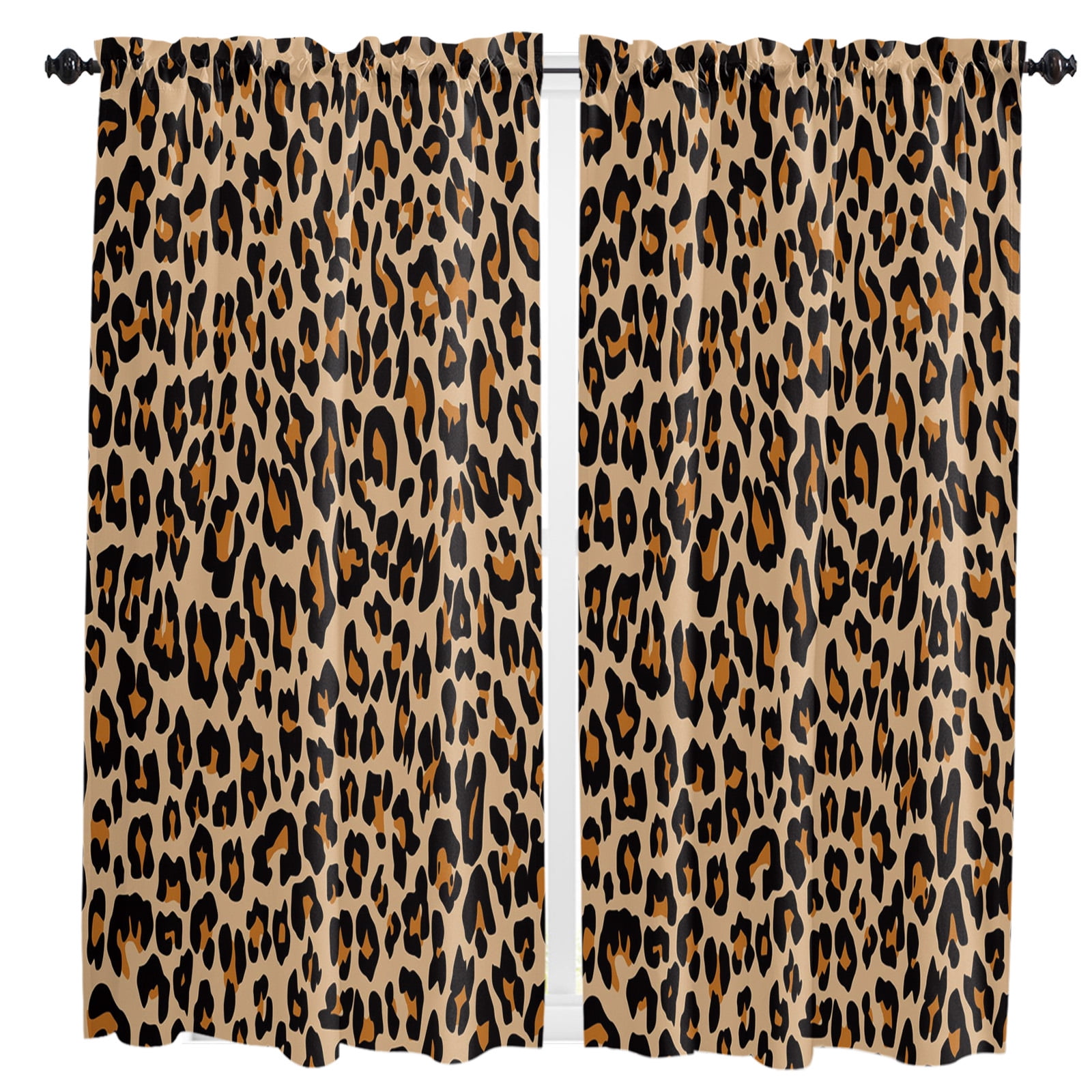 Leopard Print Cheetah Art Curtain For Living Room Kids Bedroom Kitchen ...