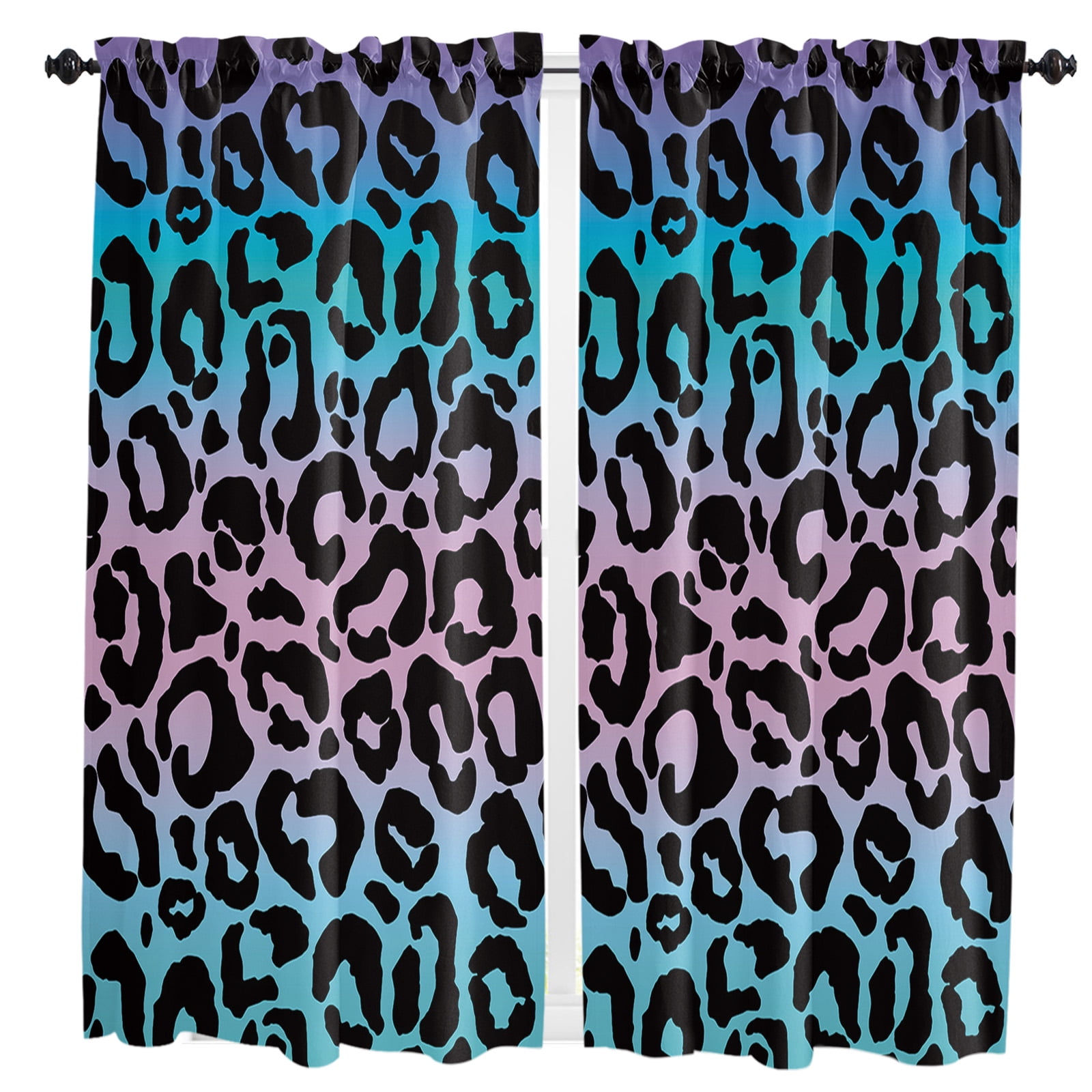 Leopard Print Cheetah Art Curtain For Living Room Kids Bedroom Kitchen ...