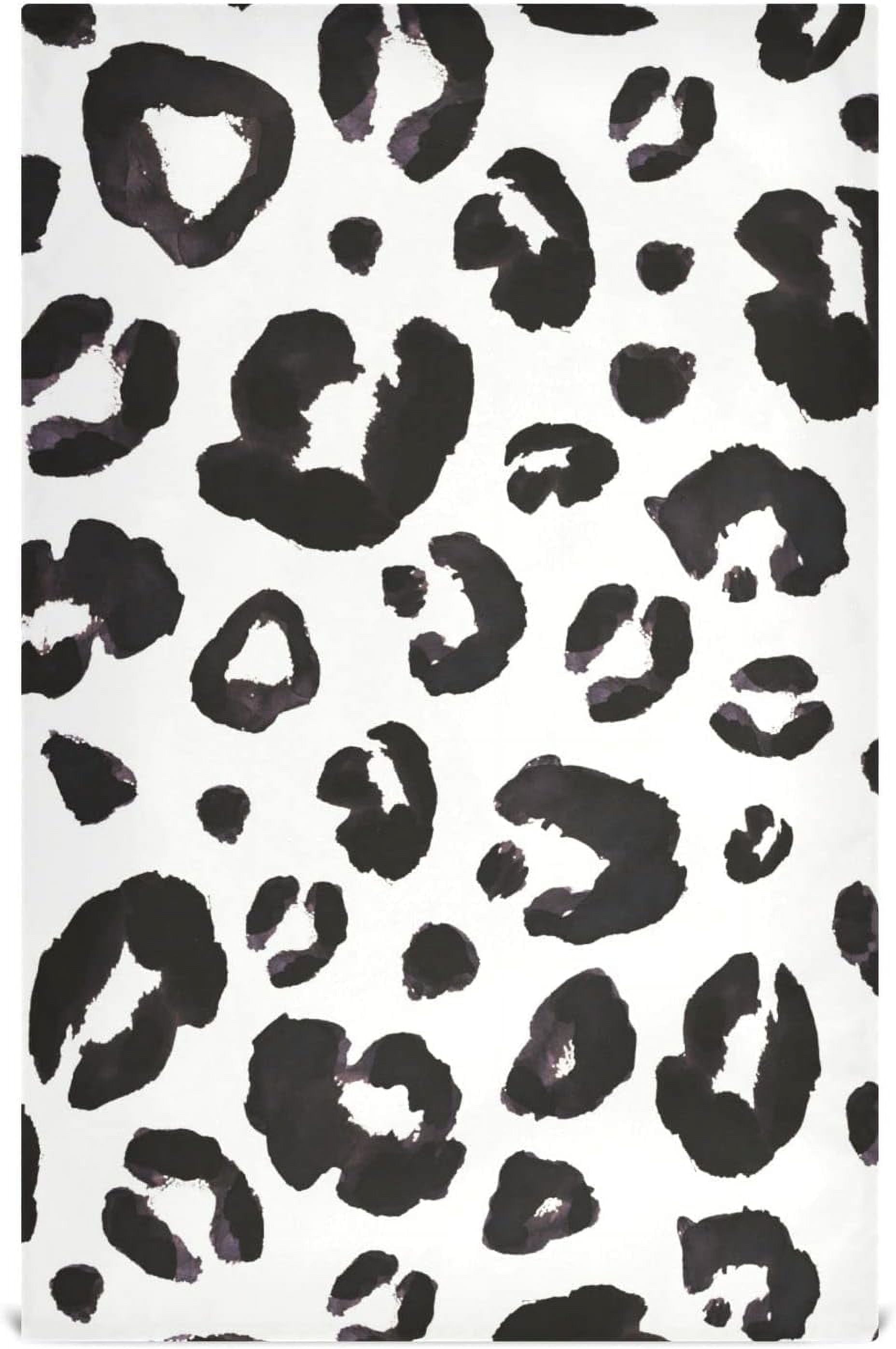 Leopard Print Cheetah Black White Kitchen Towel, Dish Towels Quick ...