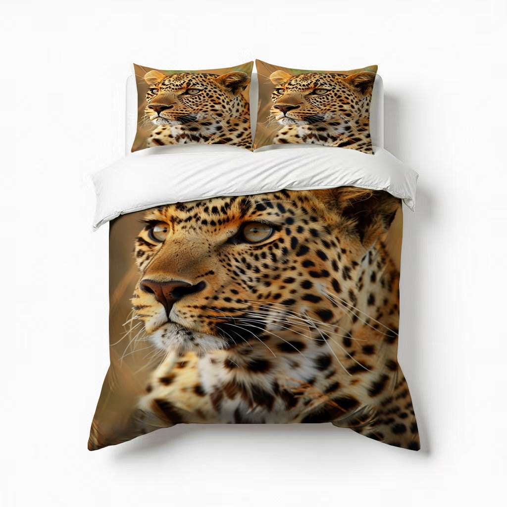 Leopard Print Cheetah Spots Bedding Set 3 Pcs Soft Microfiber Quilt ...