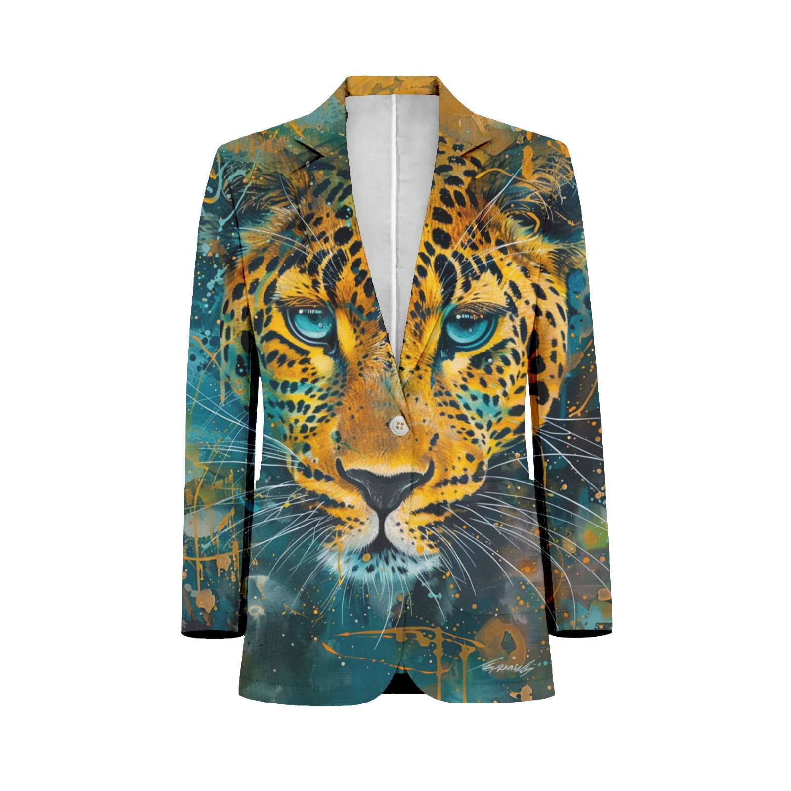 Leopard Print Cheetah Spots Mens Suits Shawl Collar Slim Fit Suit Mens ...