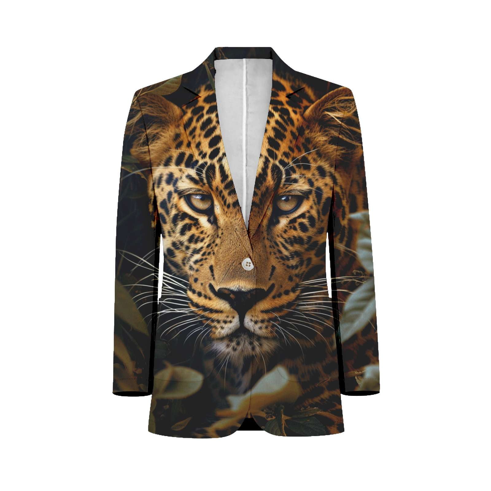 Leopard Print Cheetah Spots Mens Suits Shawl Collar Slim Fit Suit Mens ...