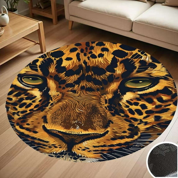 Leopard Print Cheetah Spots Round Carpet Living Room Bedroom Home ...